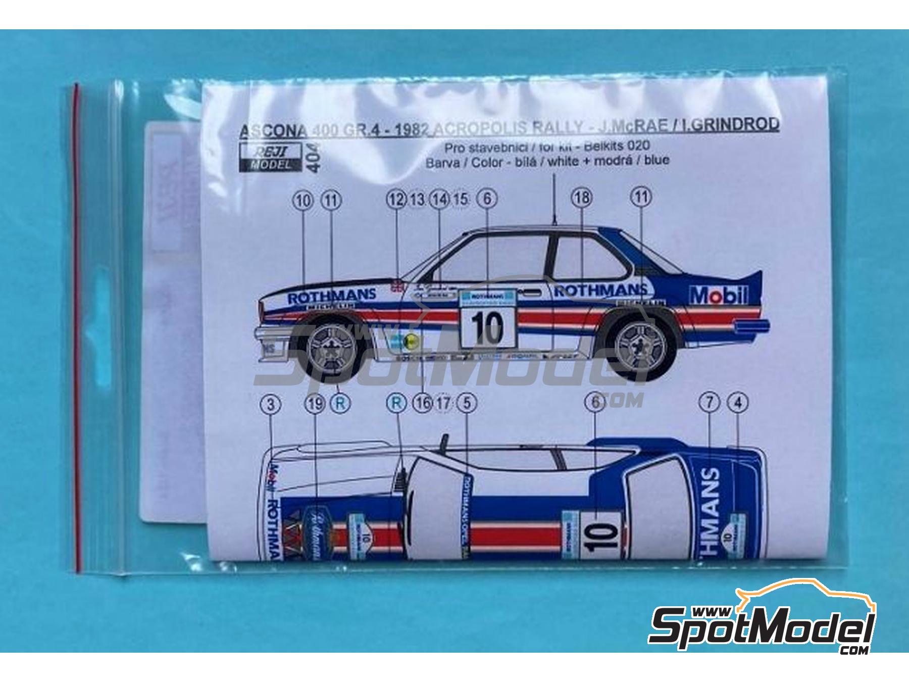 Reji Model 404: Marking / livery 1/24 scale - Opel Ascona 400 Group 4 ...