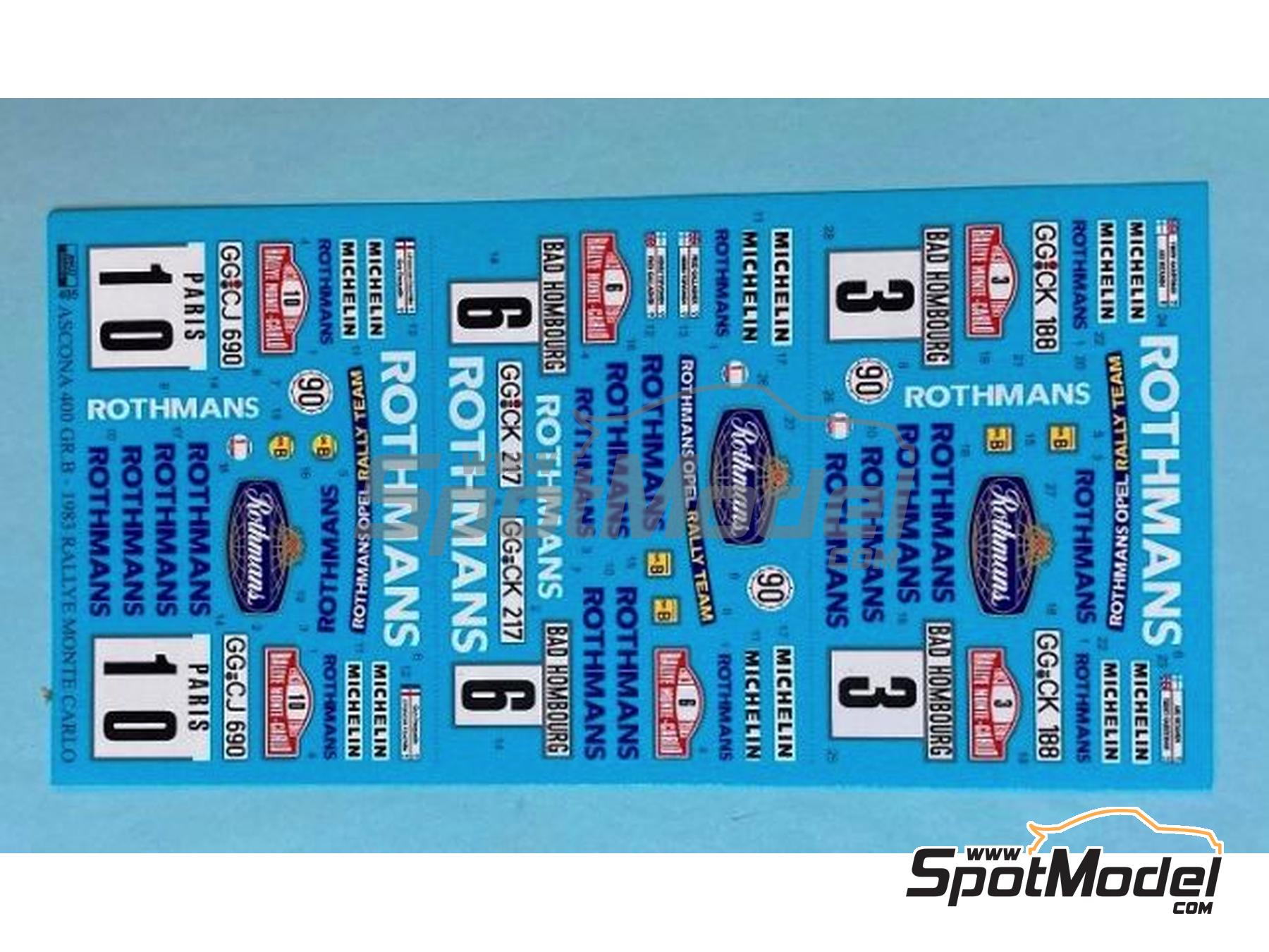 Reji Model 405: Marking / livery 1/24 scale - Opel Ascona 400 Group 4 ...