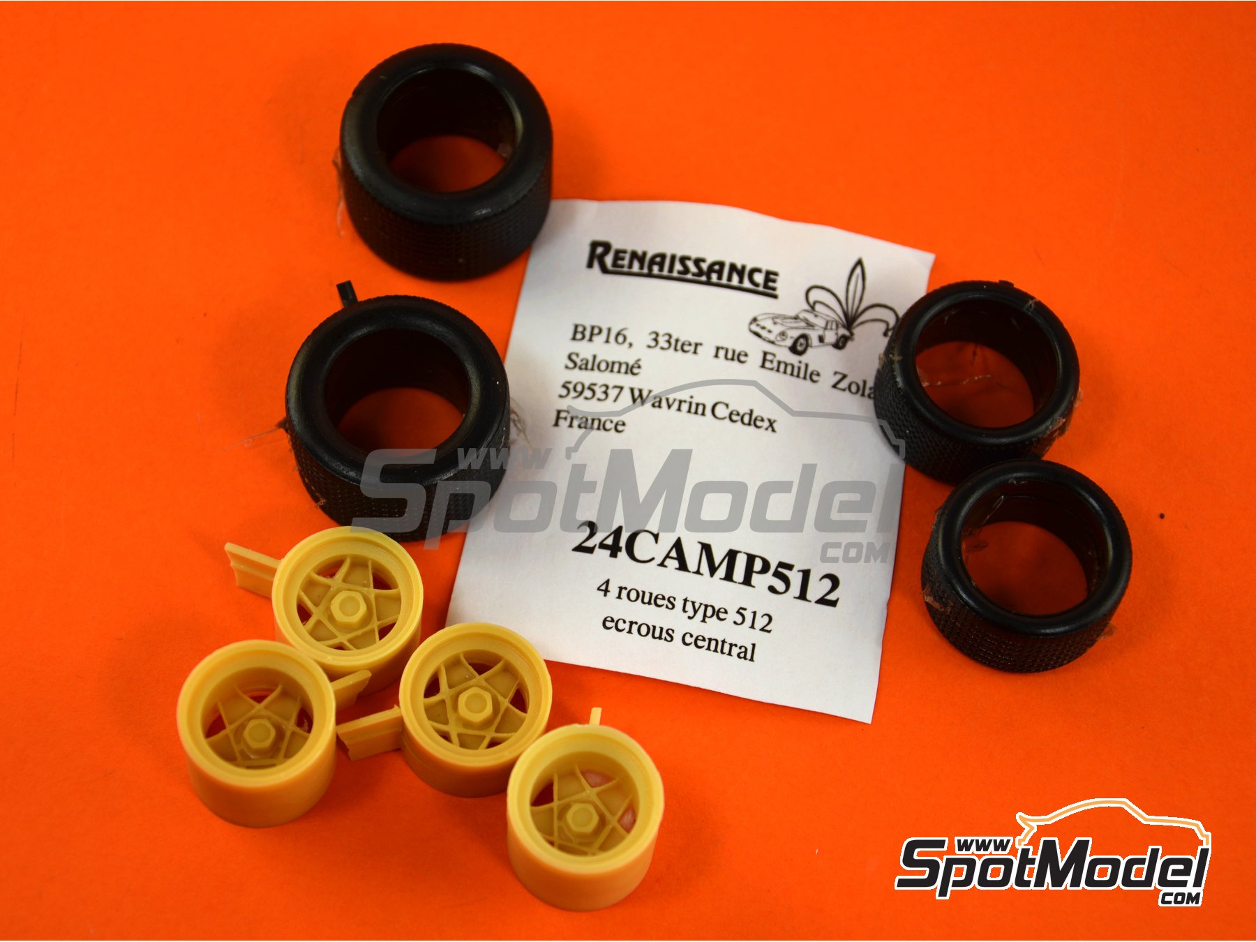Renaissance Models 24CAMP512: Rims and tyres set 1/24 scale ...