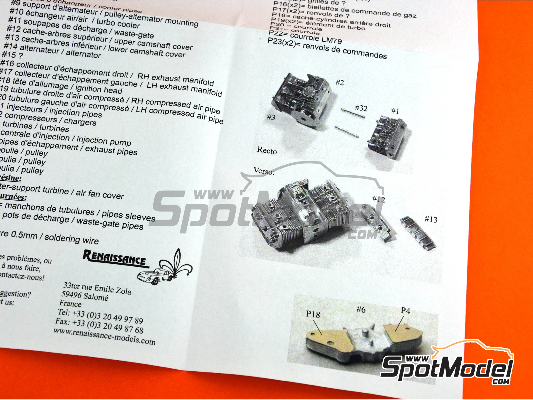 Renaissance Models ENG3: Engine 1/43 scale - Porsche 935 K3 twin turbo ...