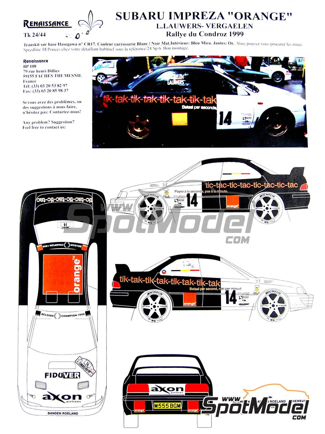 Renaissance Models TK24/044: Marking / livery 1/24 scale - Subaru ...