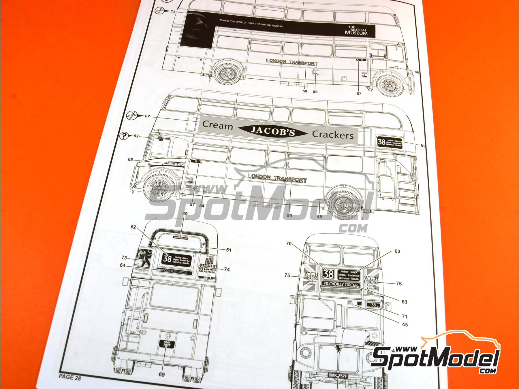 Revell 07651: Bus scale model kit 1/24 scale - London Routermaster bus ...