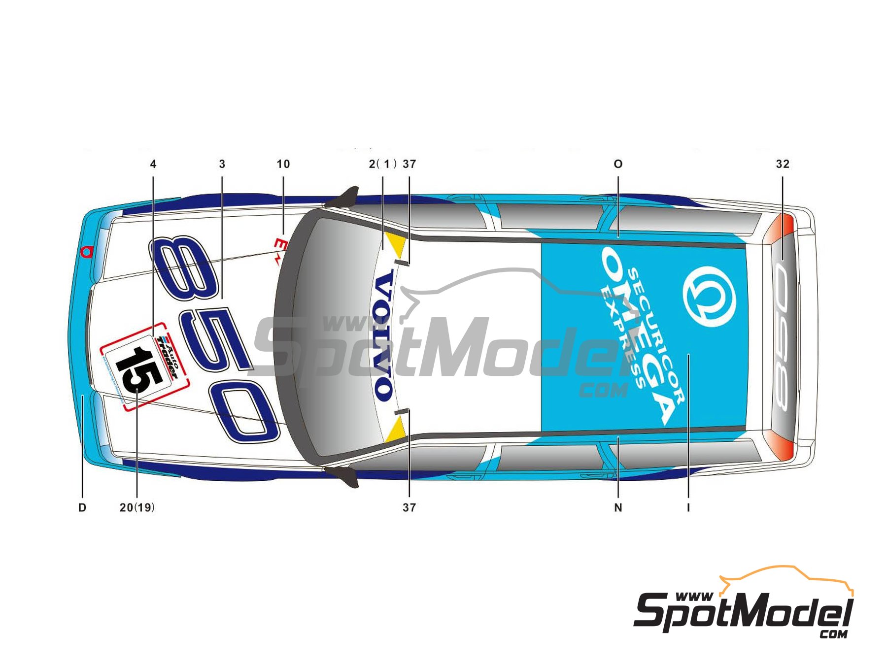 SK Decals SK24018: Marking / livery 1/24 scale - Volvo 850 Estate TWR ...