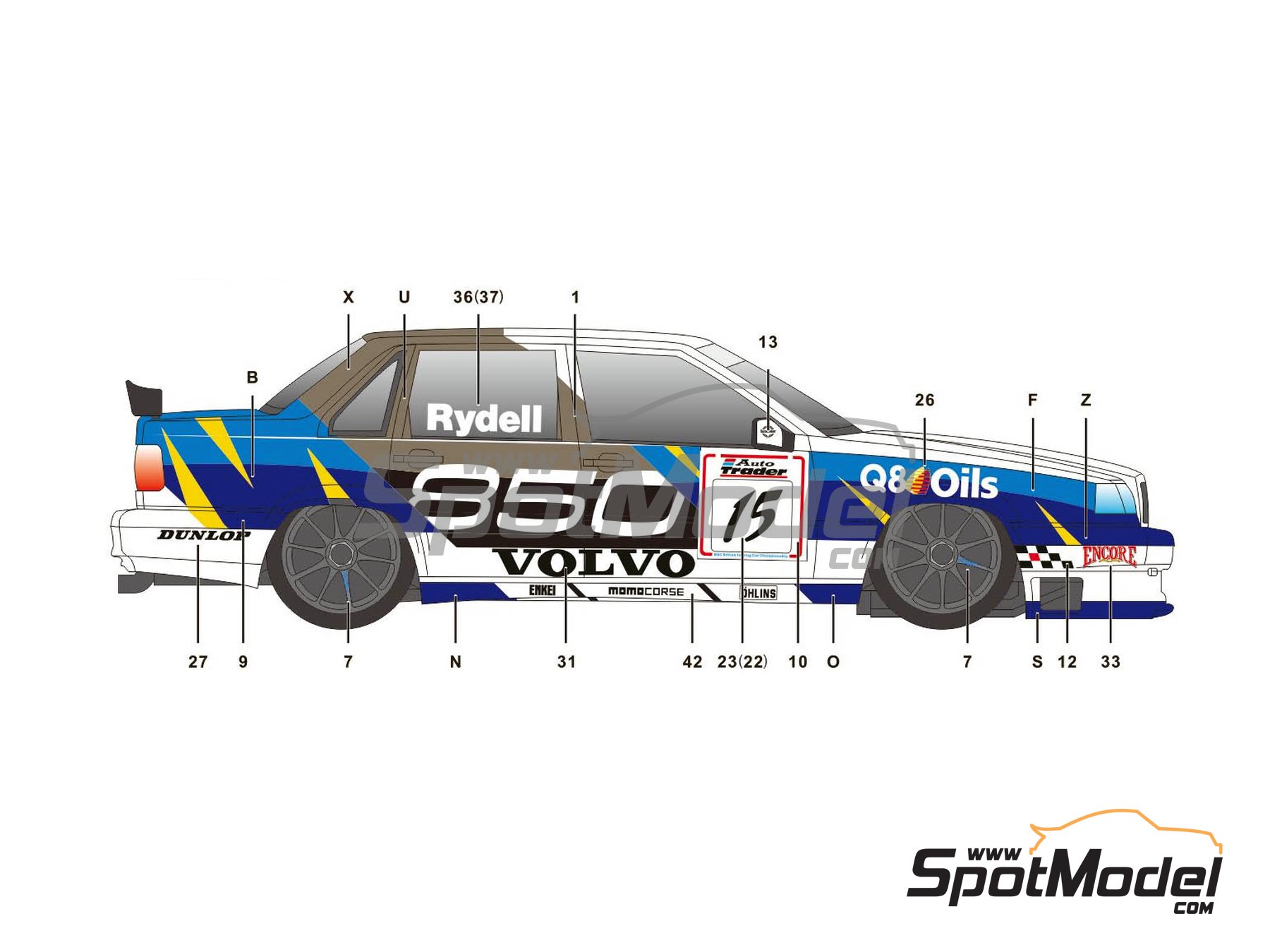 SK Decals SK24019: Marking / livery 1/24 scale - Volvo 850 Saloon TWR ...