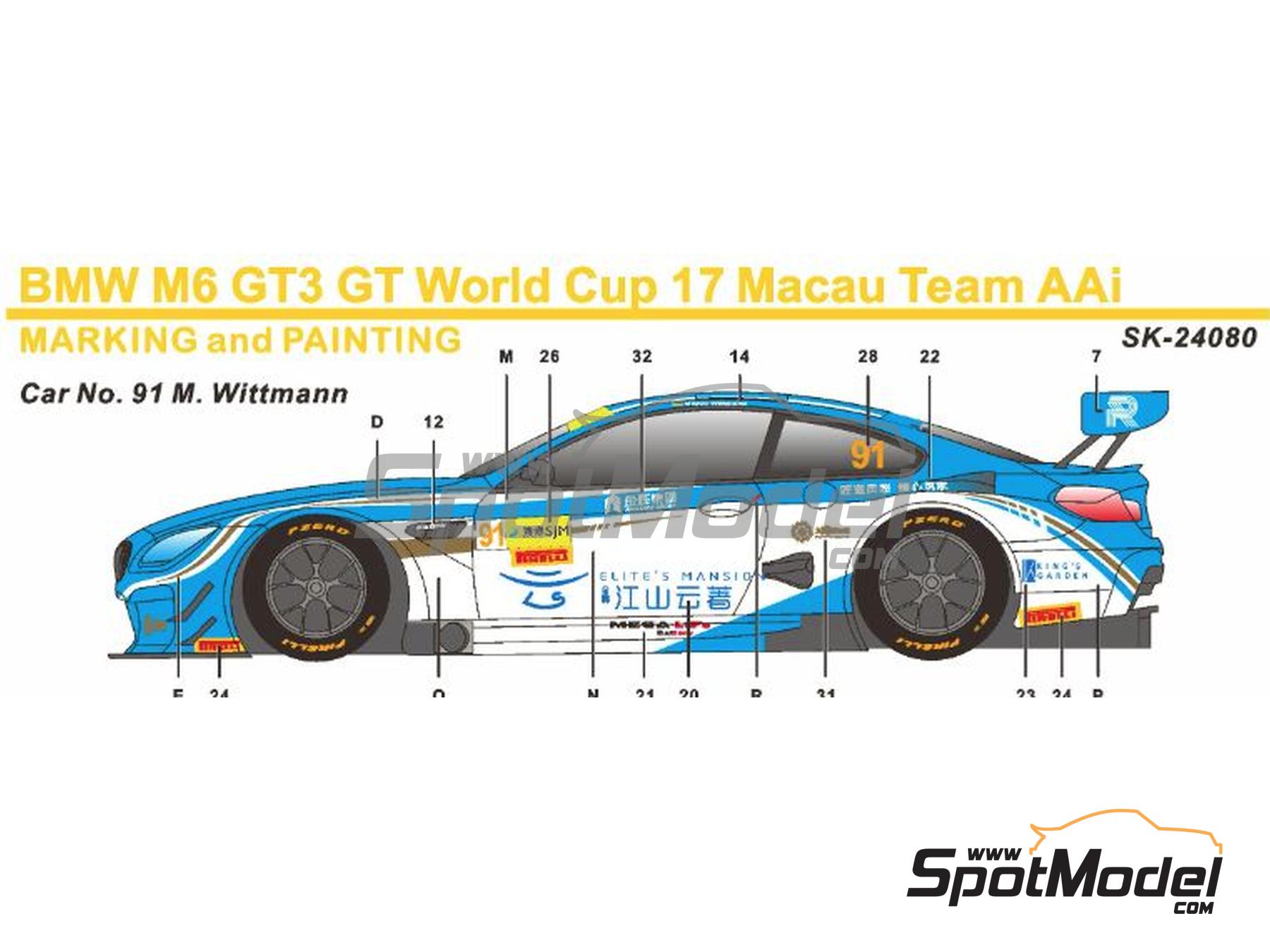 SK Decals SK24080: Marking / livery 1/24 scale - BMW M6 GT3 Fist AAI ...