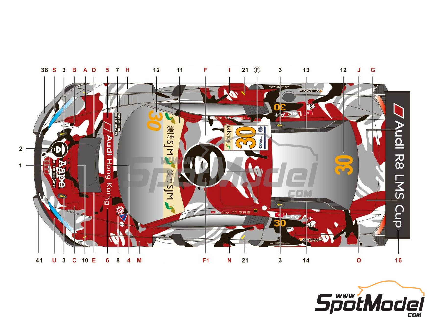 SK Decals SK24100: Marking / livery 1/24 scale - Audi R8 LMS GT3 ...