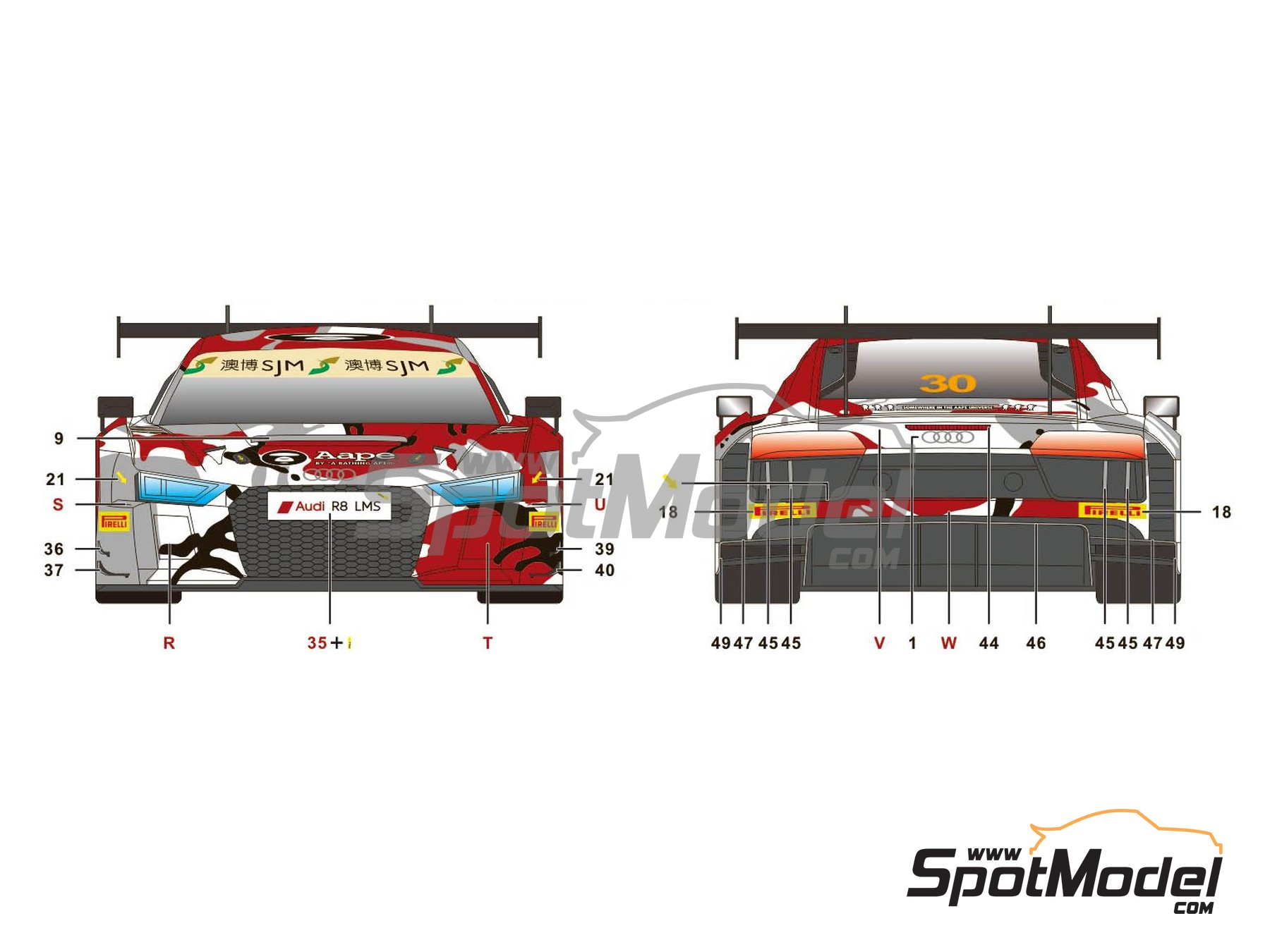 SK Decals SK24100: Marking / livery 1/24 scale - Audi R8 LMS GT3 ...