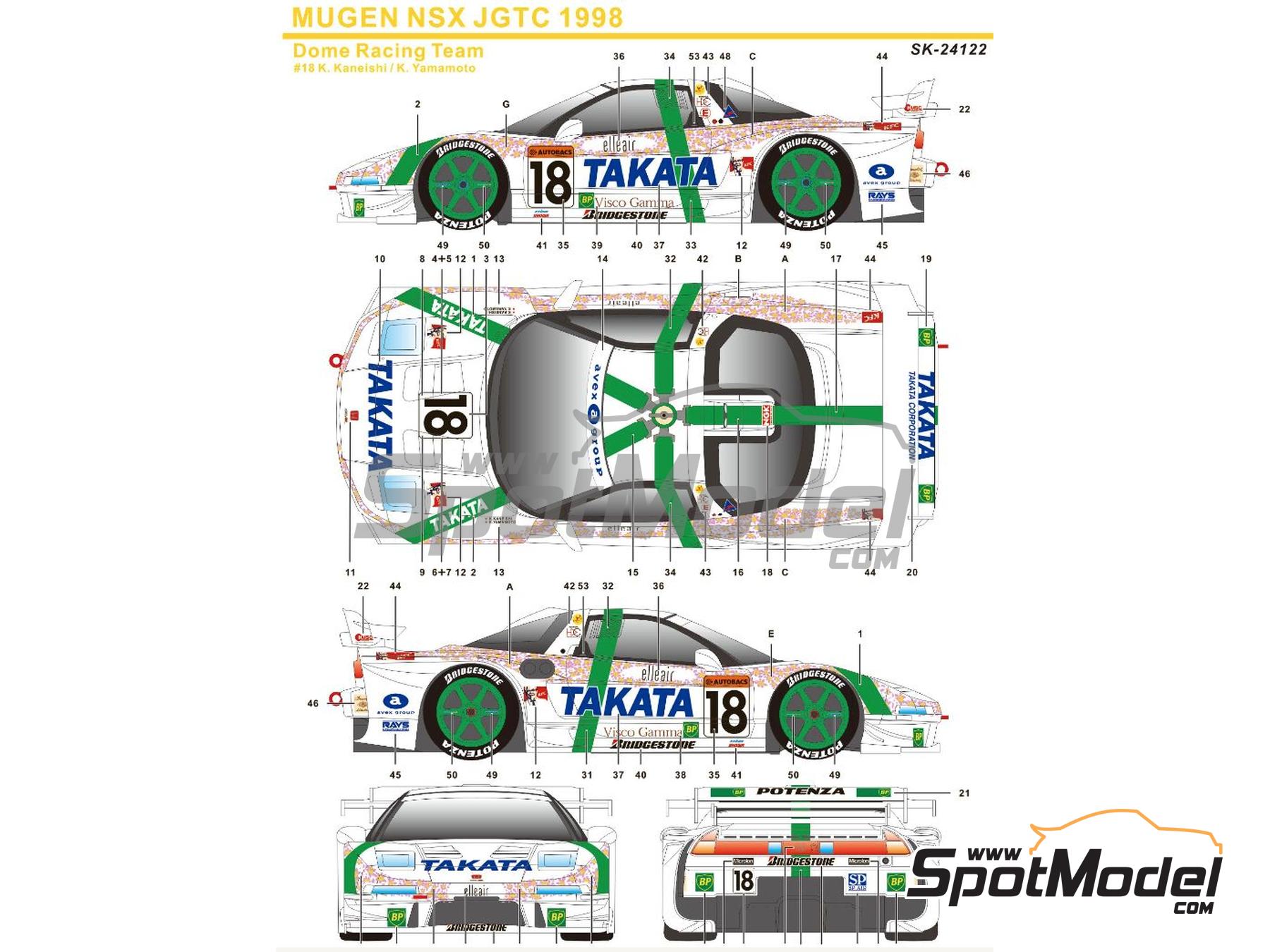 SK Decals SK24122: Marking / livery 1/24 scale - Honda NSX Dome Racing ...