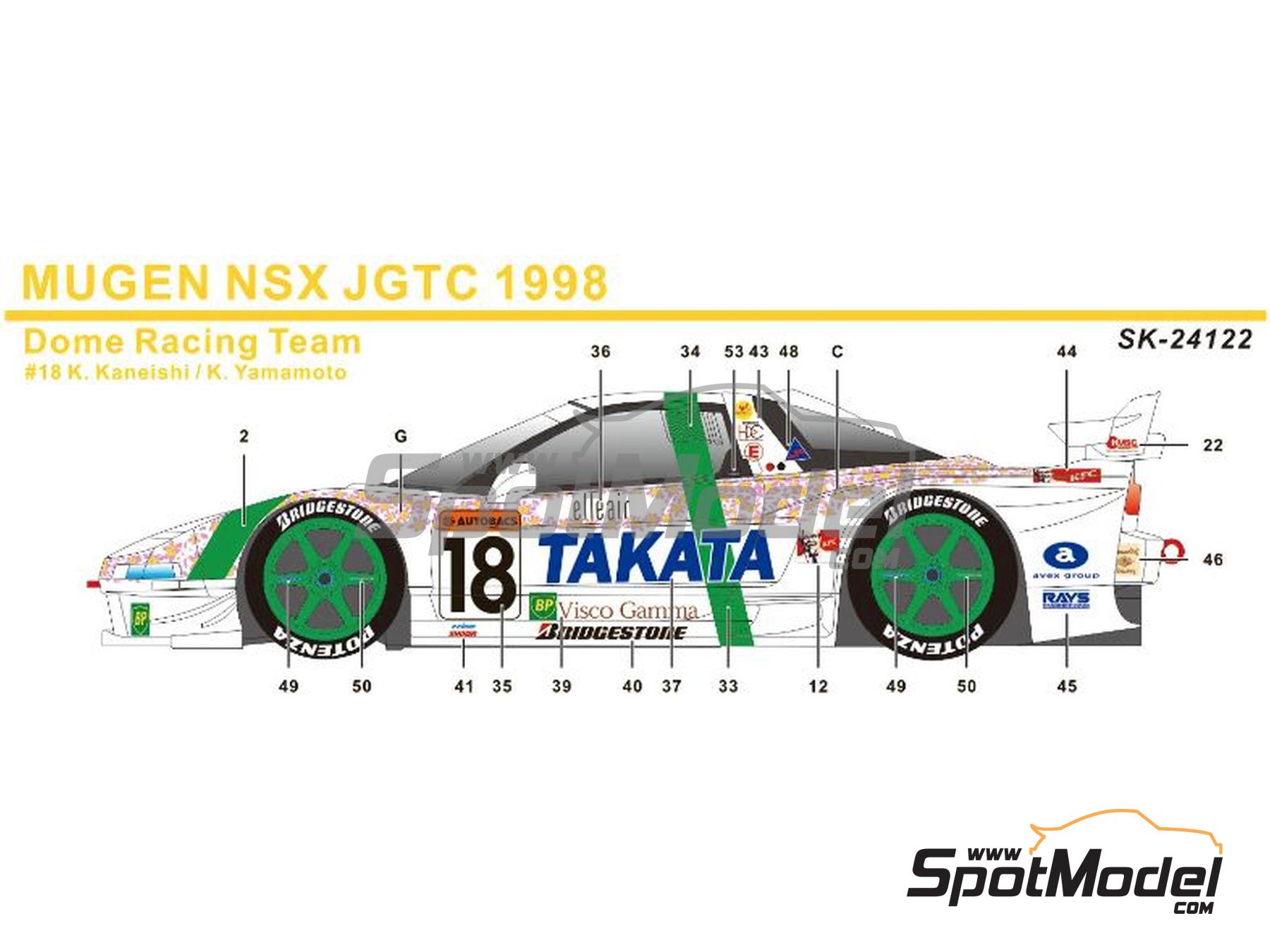 SK Decals SK24122: Marking / livery 1/24 scale - Honda NSX Dome Racing ...