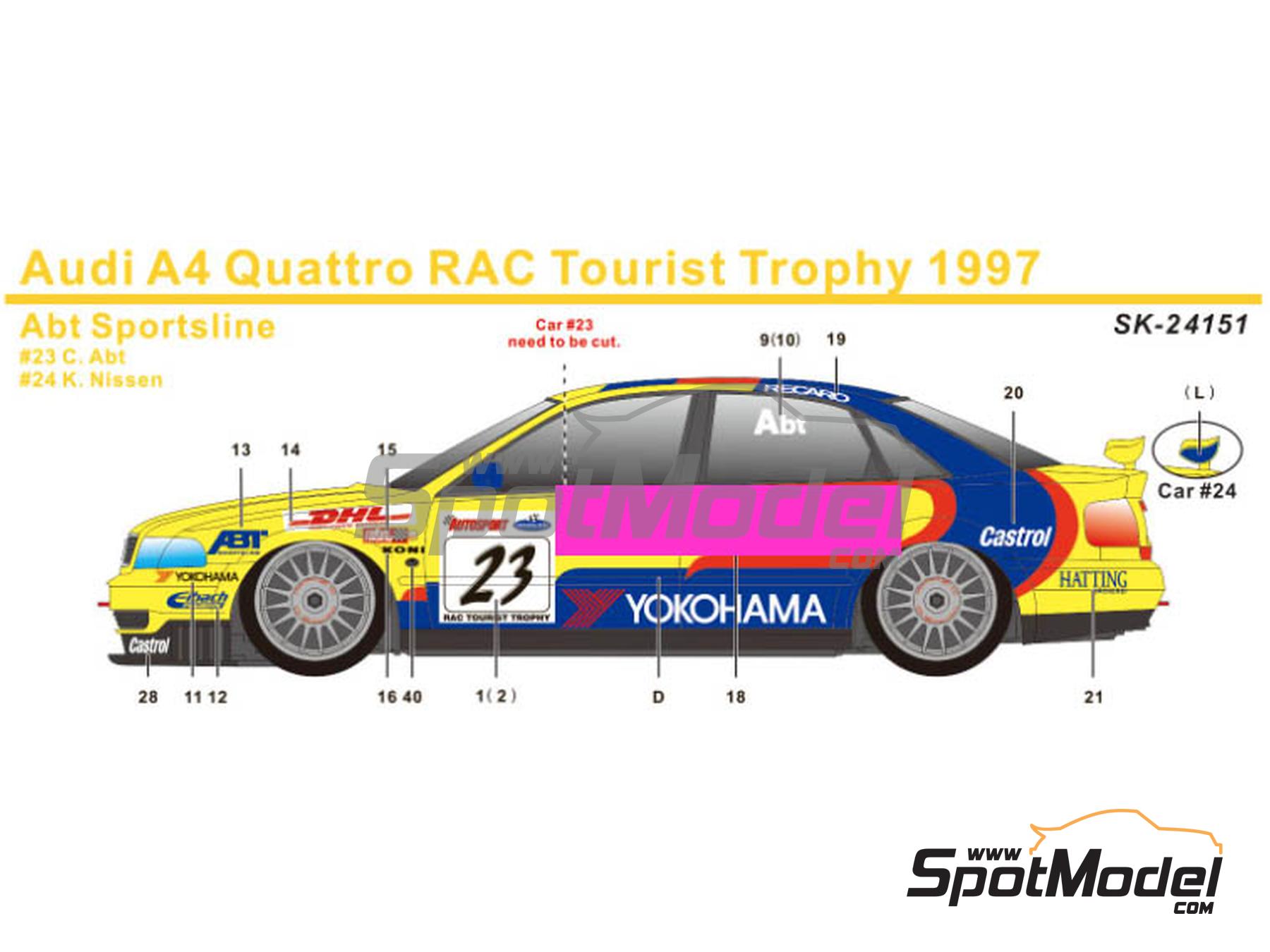 SK Decals SK24151: Marking / livery 1/24 scale - Audi A4 Quattro Abt ...