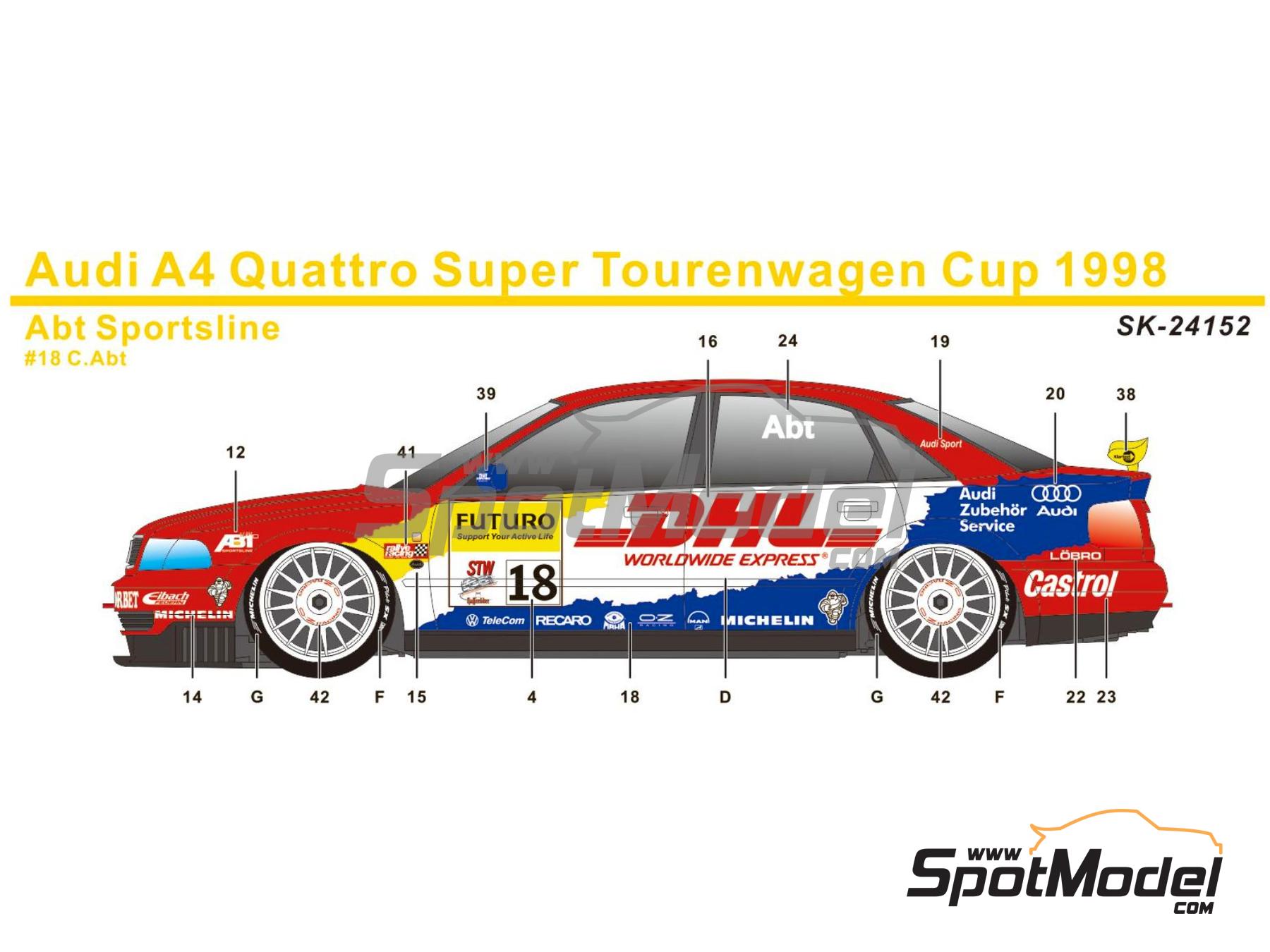 SK Decals SK24152: Marking / livery 1/24 scale - Audi A4 Quattro Abt ...