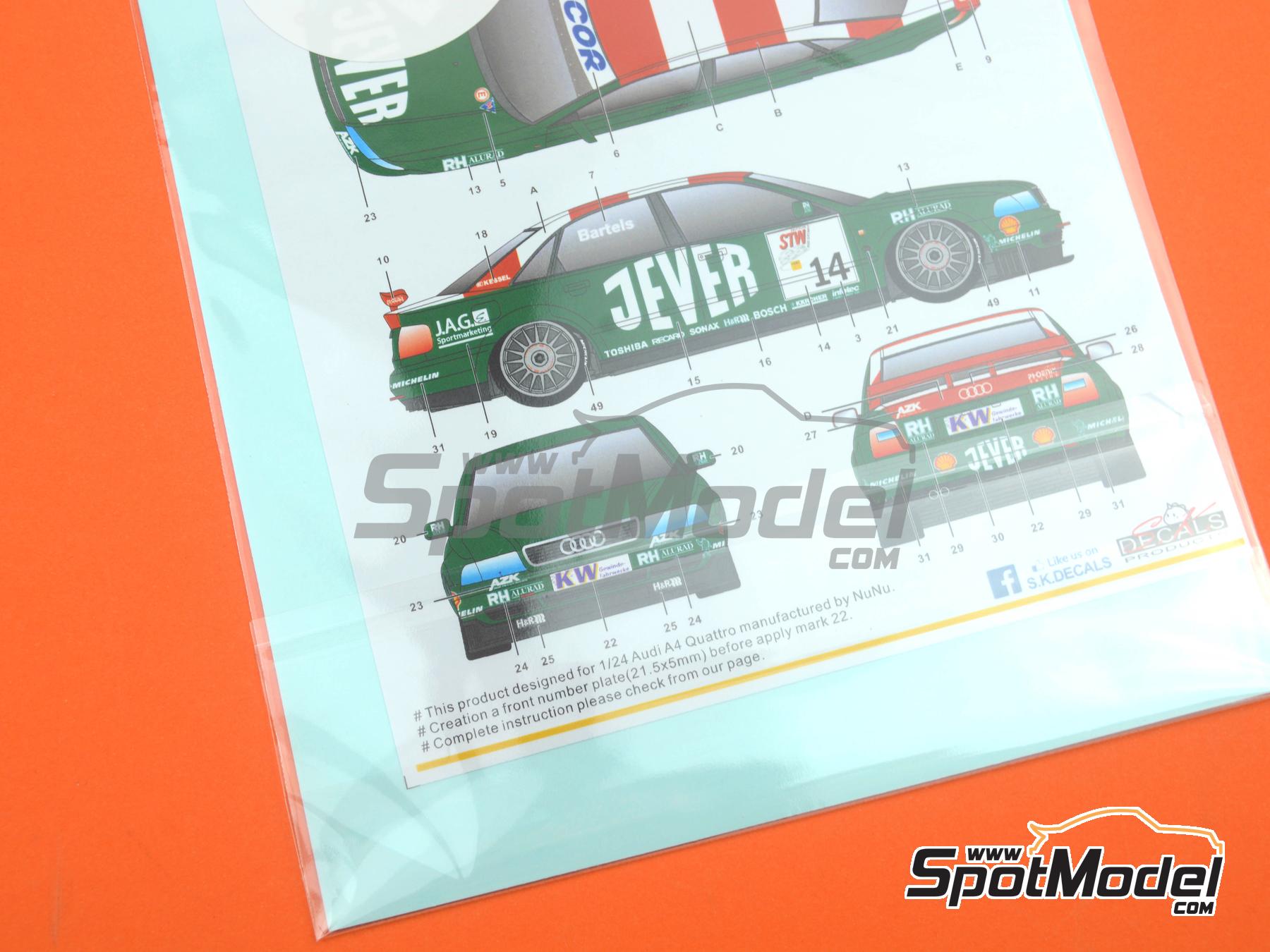 SK Decals SK24154: Marking / livery 1/24 scale - Audi A4 Quattro AZK ...