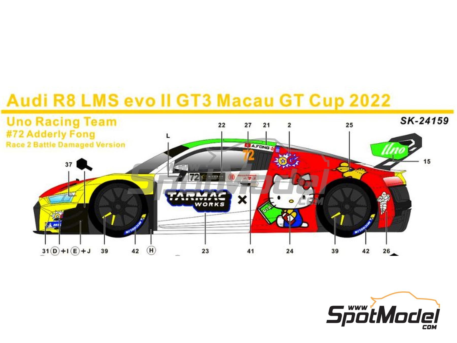 SK Decals SK24159: Marking / livery 1/24 scale - Audi R8 LMS Evo II GT3 ...