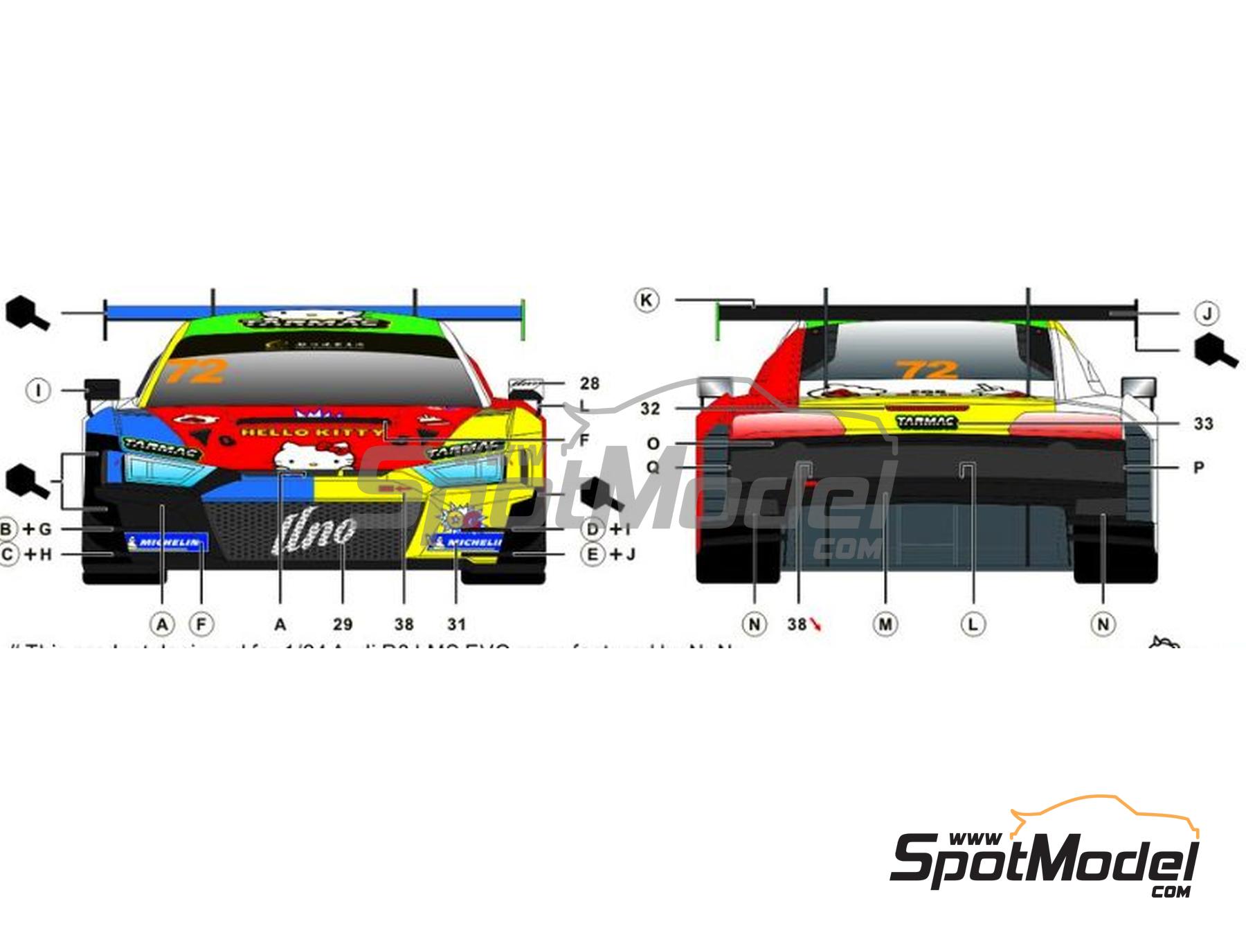 SK Decals SK24159: Marking / livery 1/24 scale - Audi R8 LMS Evo II GT3 ...