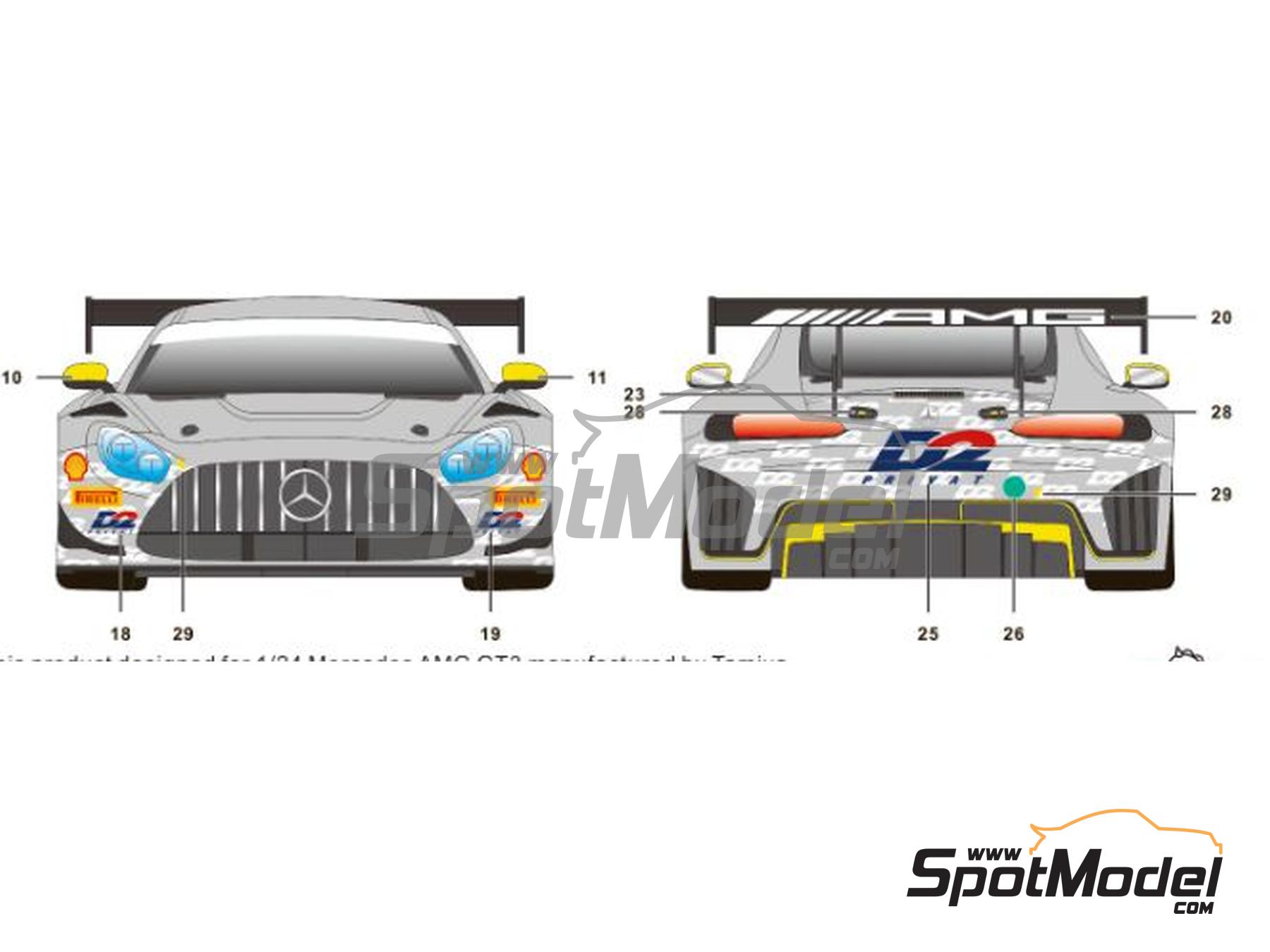 SK Decals SK24169: Marking / livery 1/24 scale - Mercedes AMG GT3 Evo ...