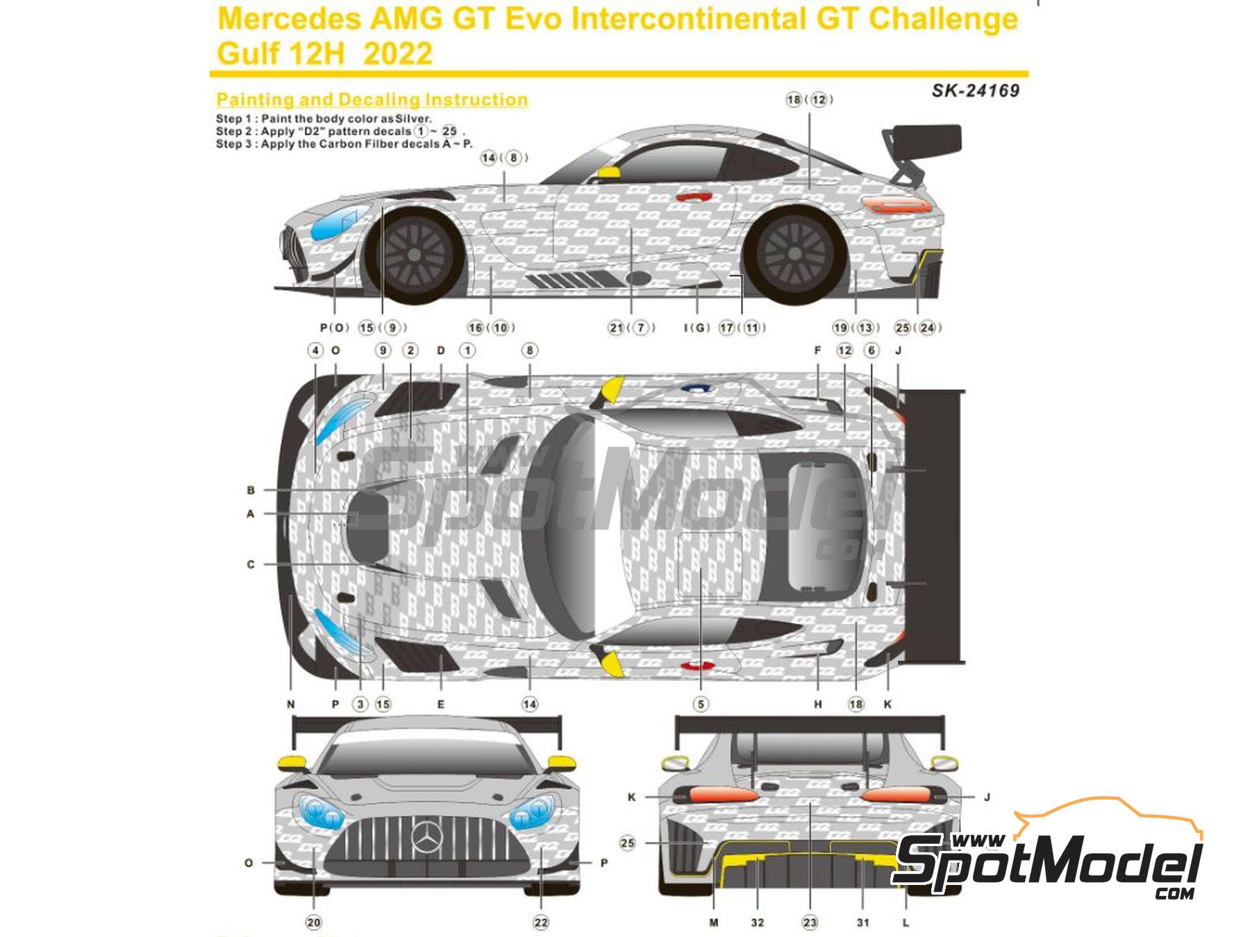 SK Decals SK24169: Marking / livery 1/24 scale - Mercedes AMG GT3 Evo ...
