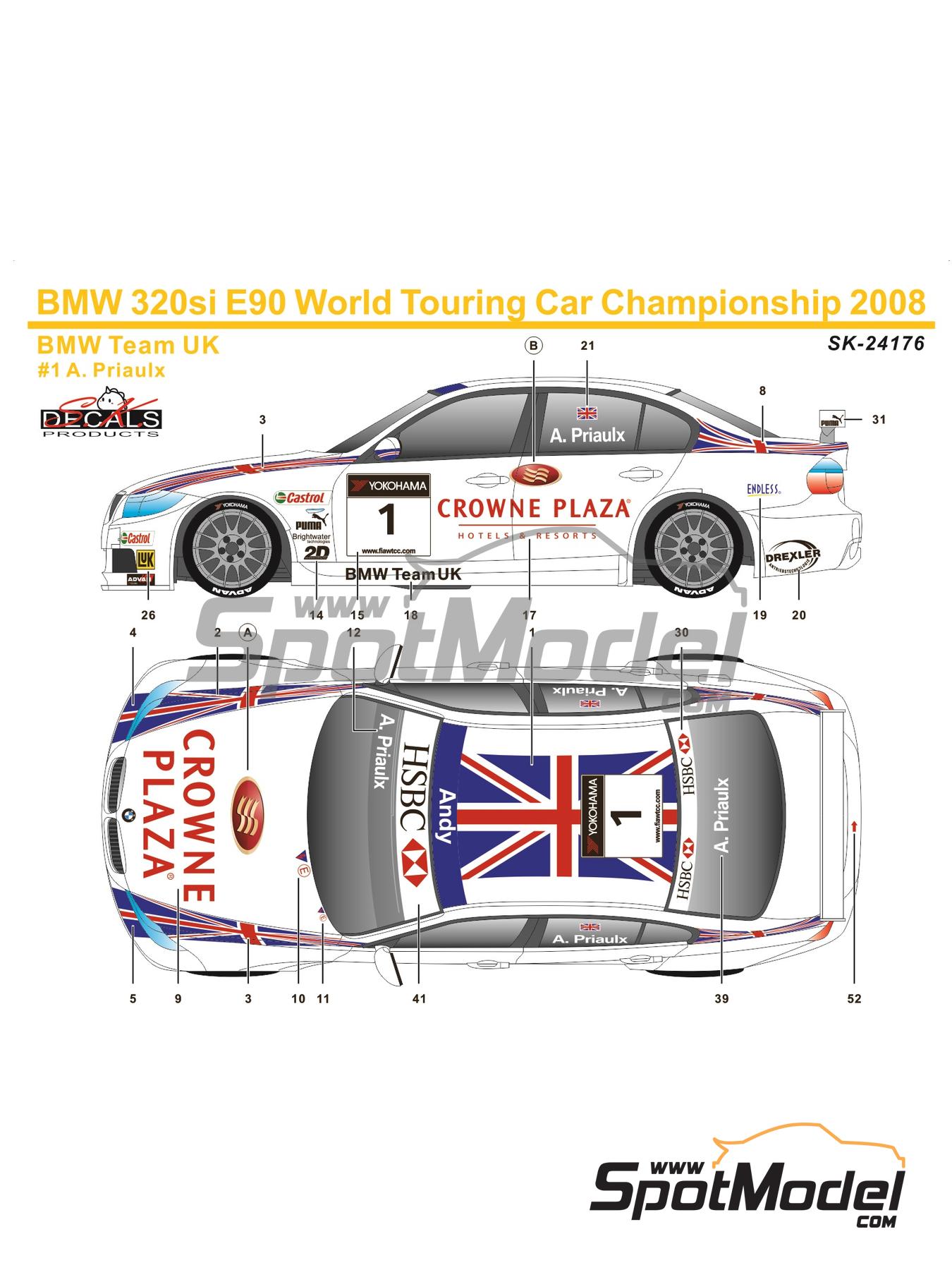 SK Decals SK24176: Marking / livery 1/24 scale - BMW 320si E90 BMW UK ...