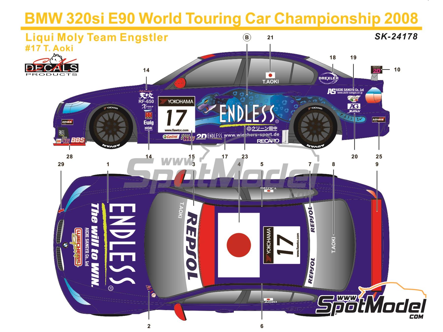 SK Decals SK24178: Marking / livery 1/24 scale - BMW 320si E90 Liqui ...