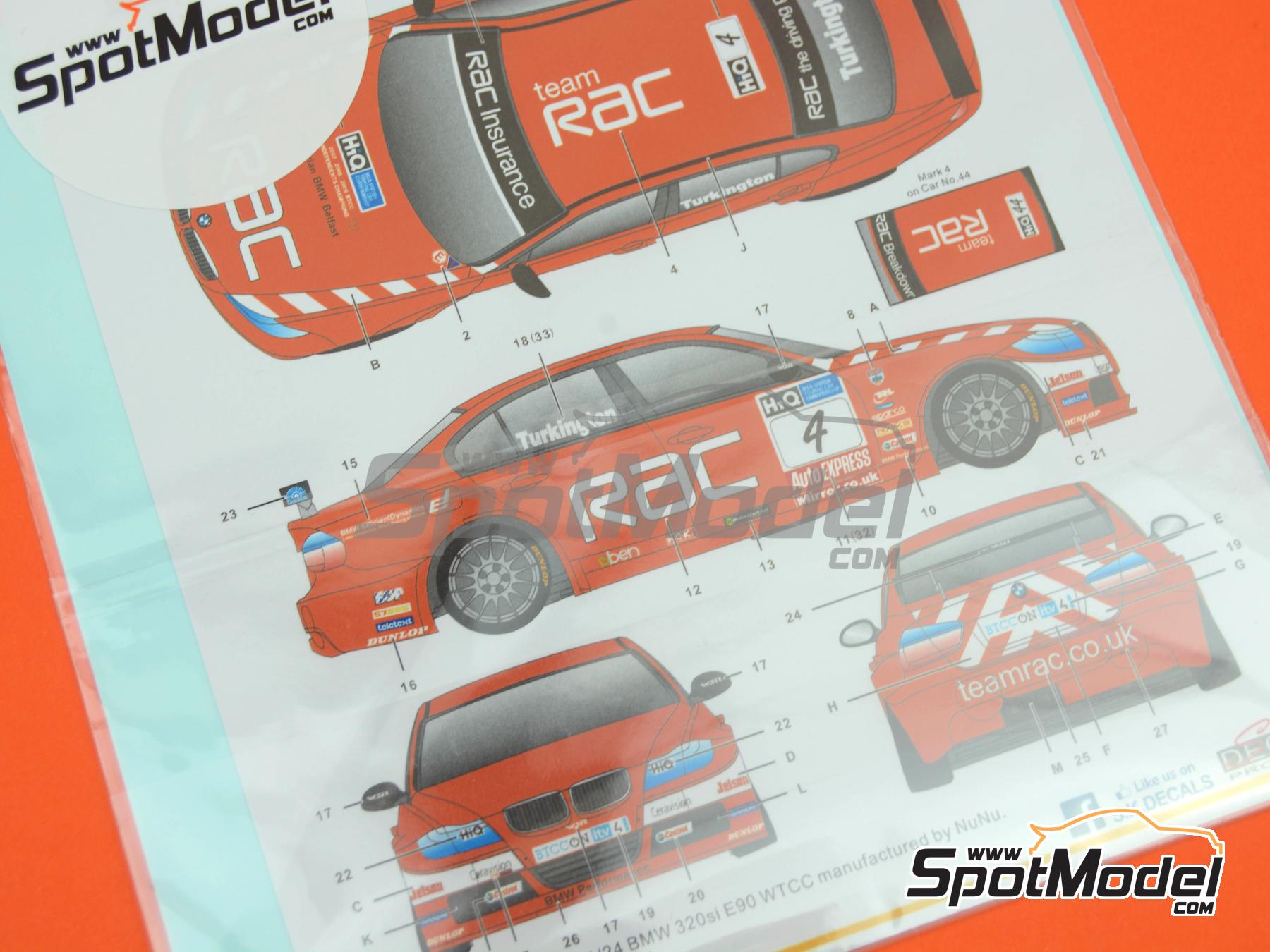 SK Decals SK24179: Marking / livery 1/24 scale - BMW 320si E90 RAC Team ...