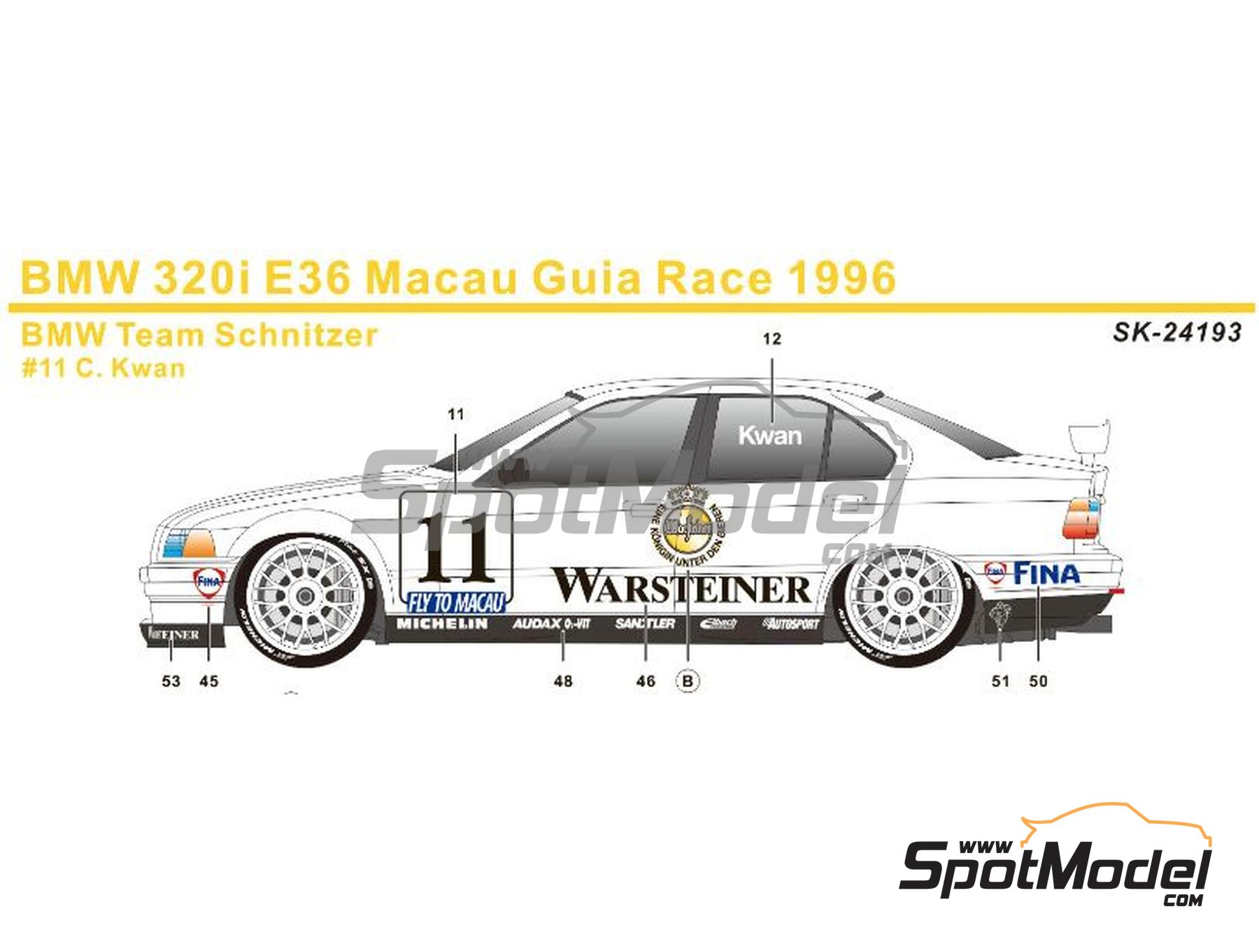 SK Decals SK24193: Marking / livery 1/24 scale - BMW 320i E36 Schnitzer ...