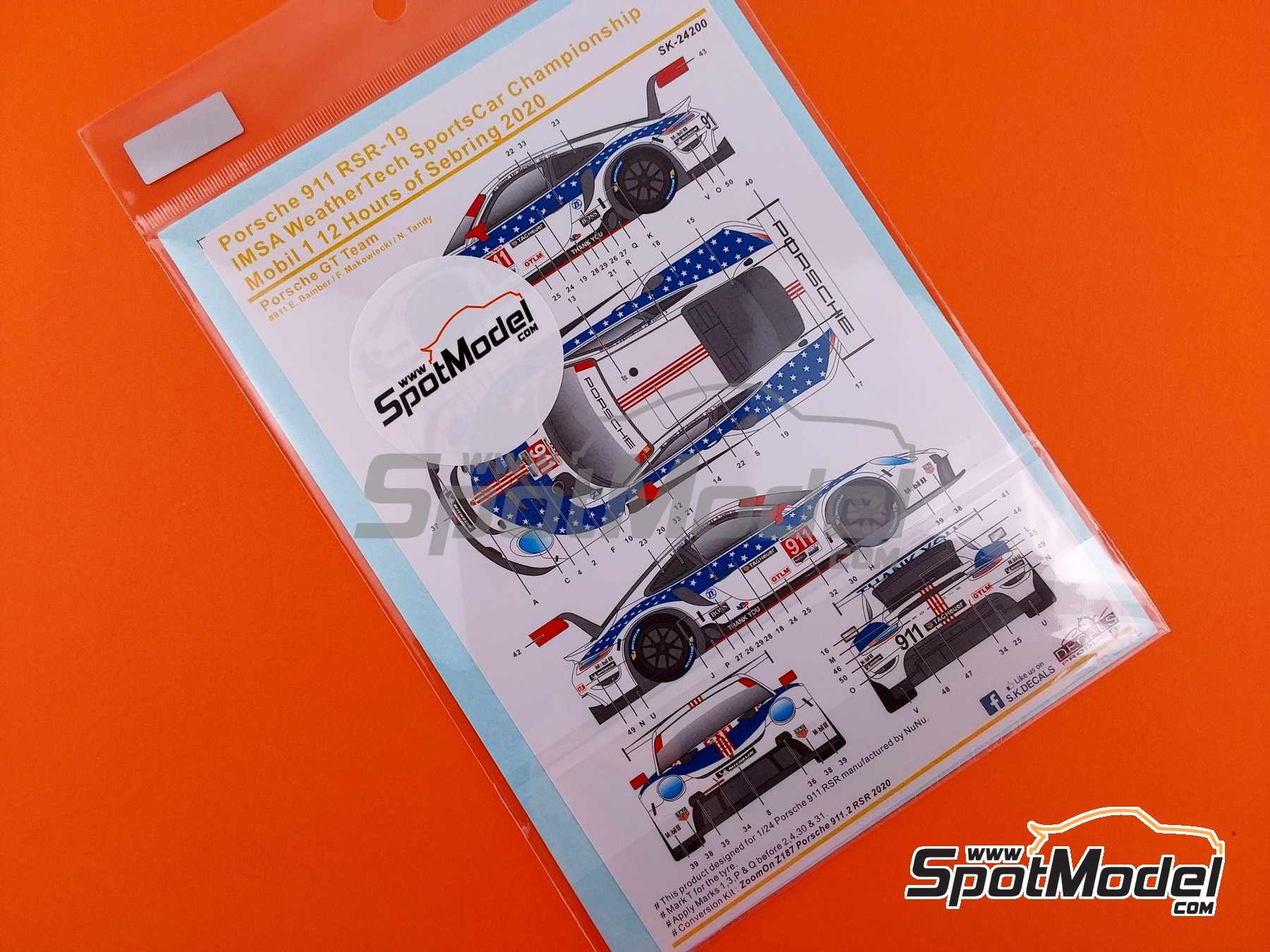 SK Decals SK24200: Marking / livery 1/24 scale - Porsche 911 RSR-19 ...