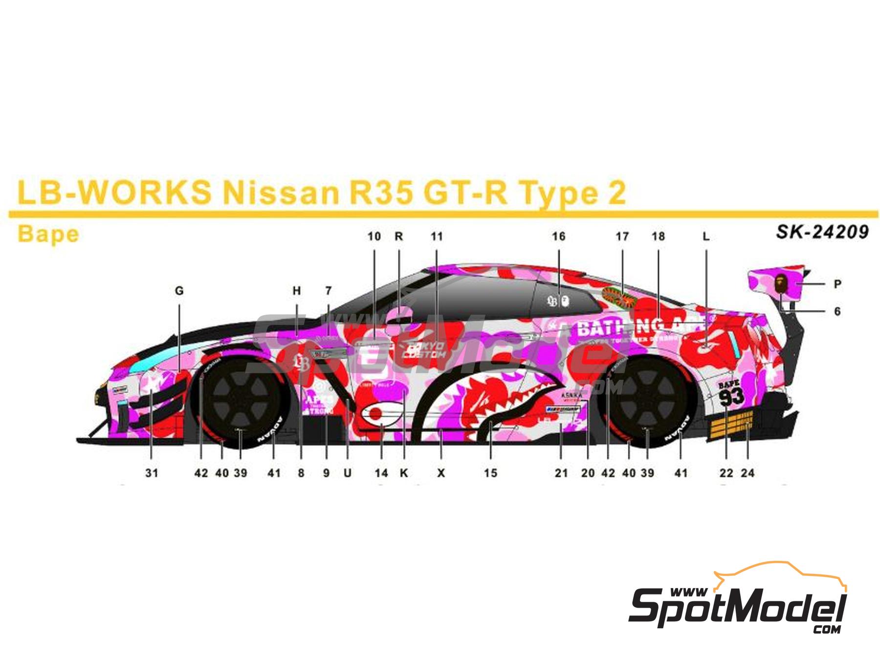 SK Decals SK-24209: Marking / livery 1/24 scale - Liberty Walk LB Works ...