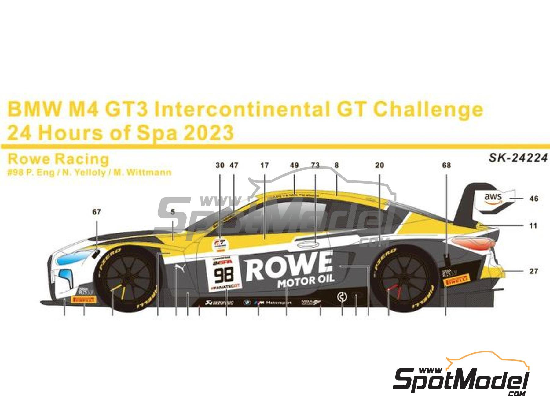 SK Decals SK-24224: Marking / livery 1/24 scale - BMW M4 GT3 Rowe ...