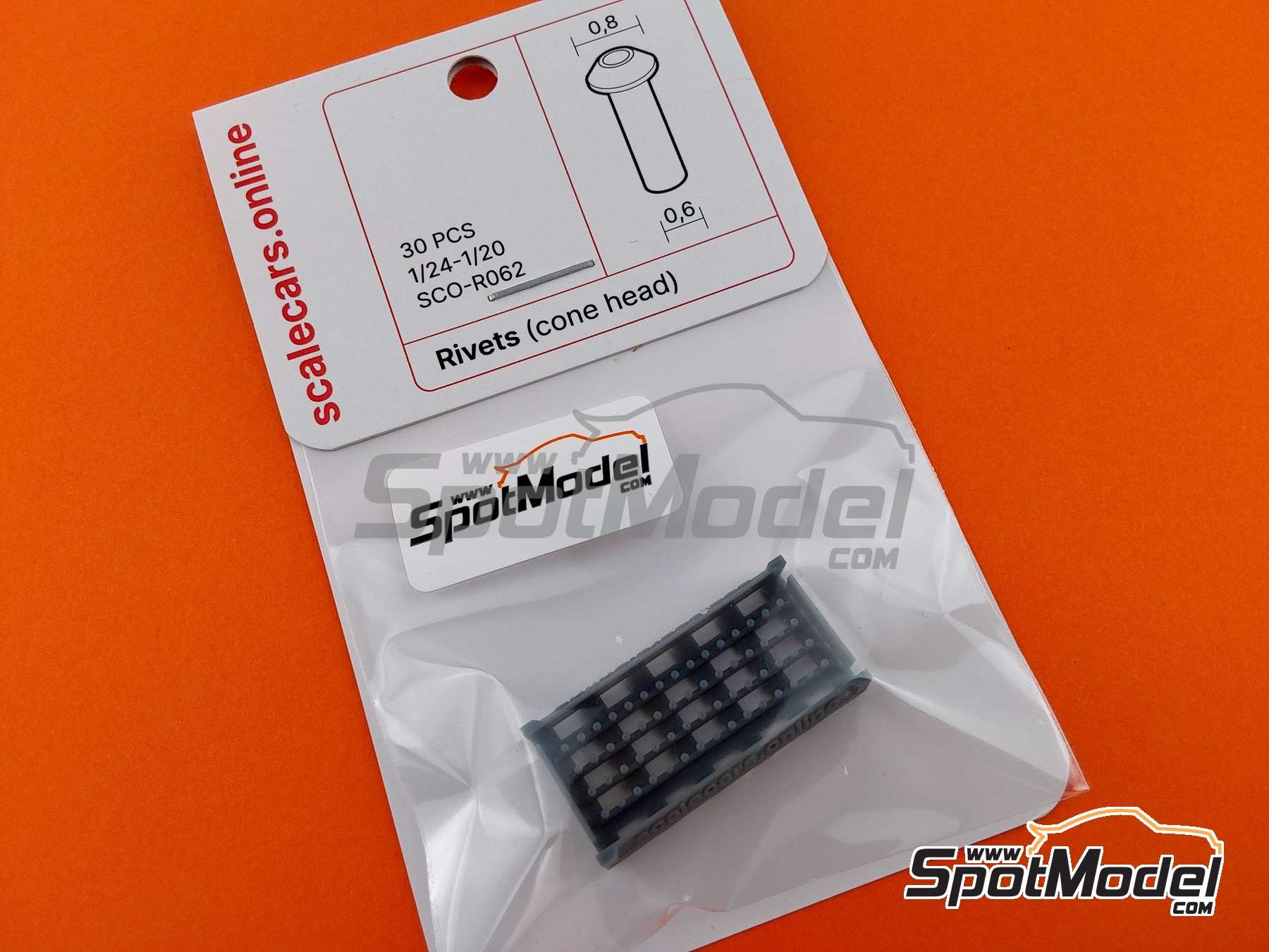 Scalecars.Online SCO-R062: Rivets 1/24 scale - Rivets 0.8 mm (cone head ...