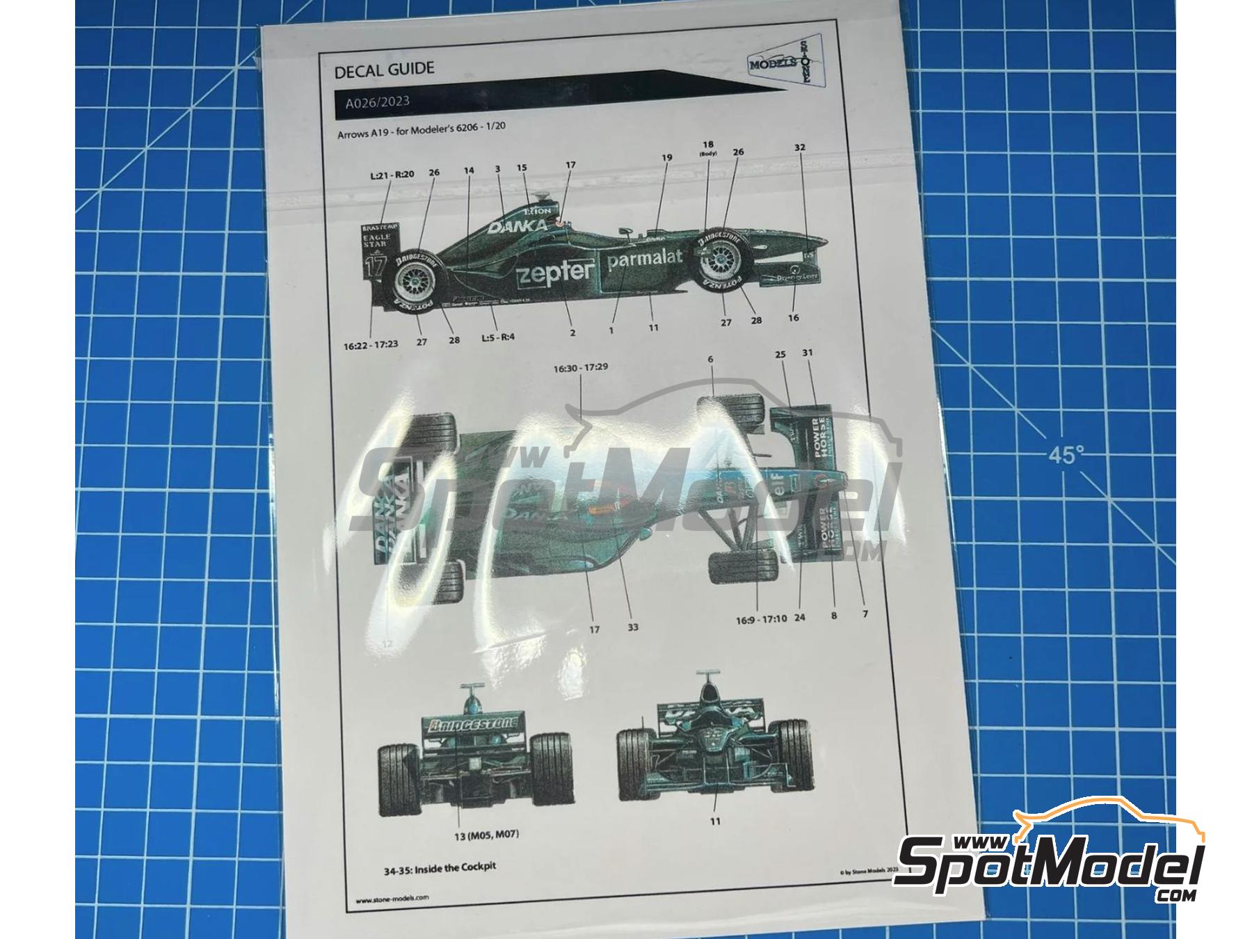 Stone Models A026/2023: Marking / livery 1/20 scale - Arrows A19 ...