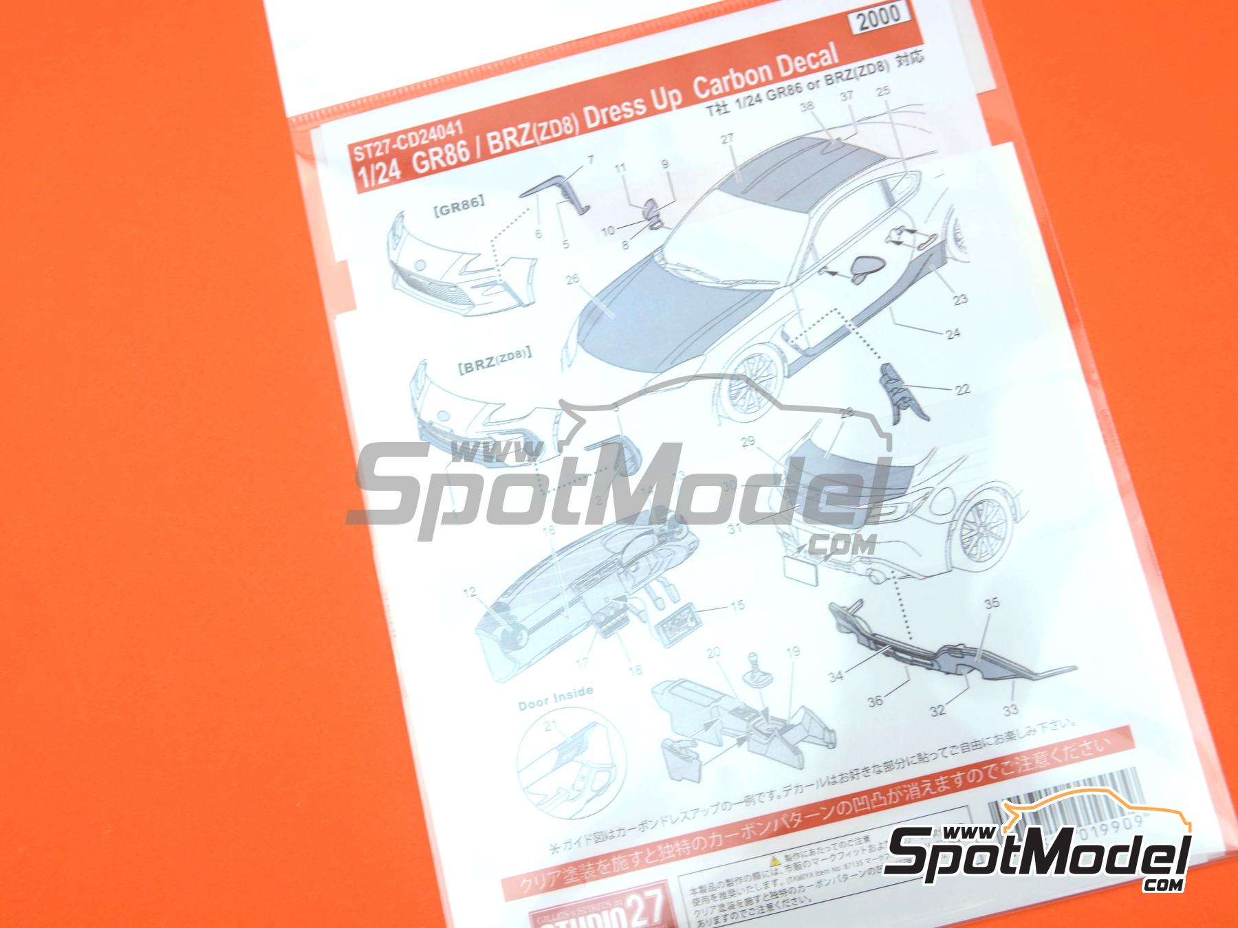 Studio27 CD24041: Carbon fibre pattern decal set 1/24 scale - Toyota ...