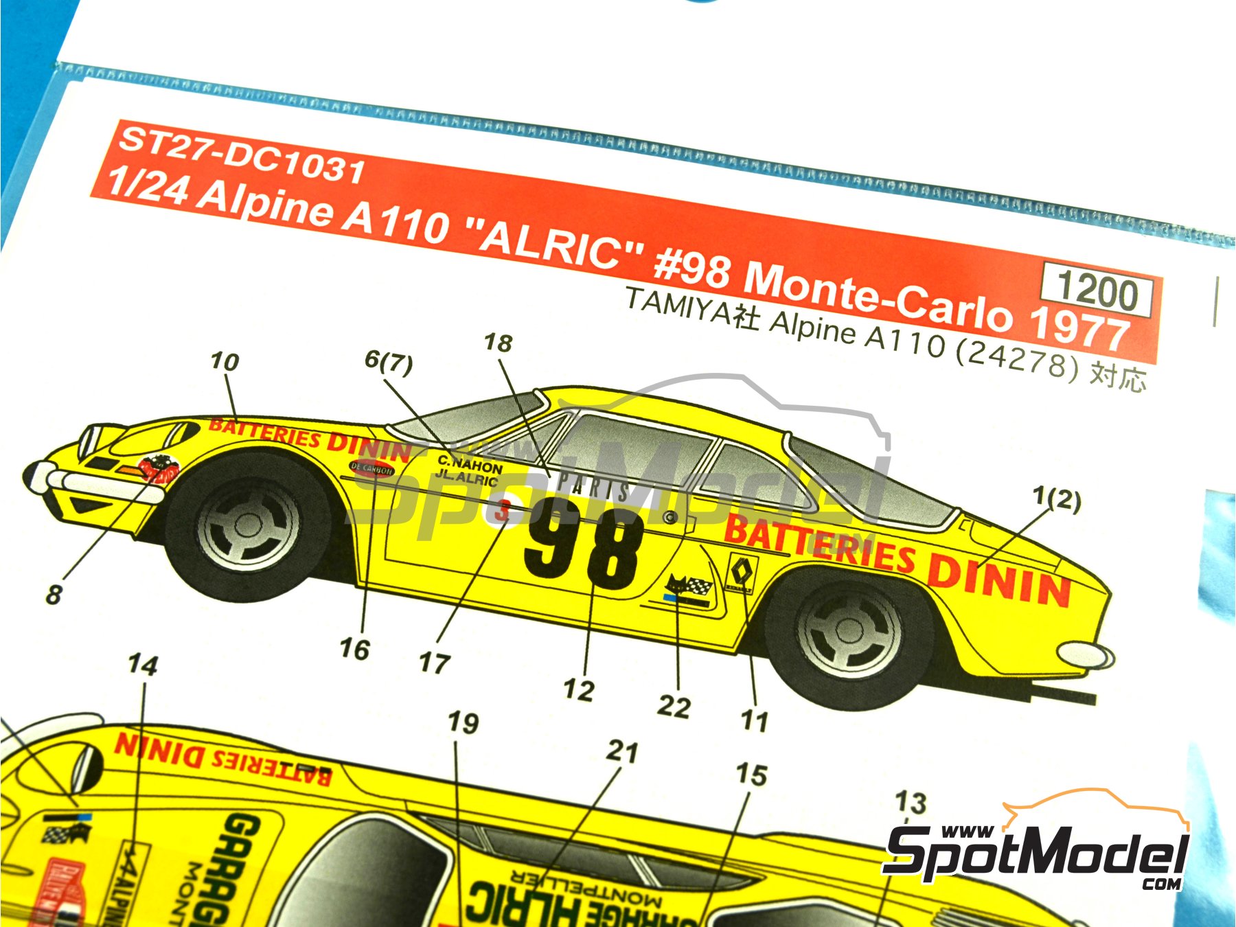 Studio27 DC1031: Marking / livery 1/24 scale - Alpine Renault A110 ...