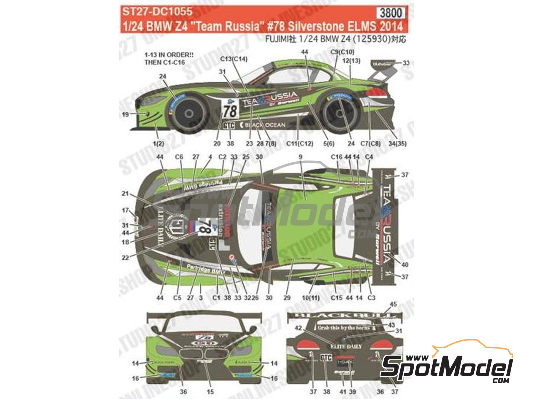 Studio27 DC1055: Marking / livery 1/24 scale - BMW Z4 GT3 Russia by ...