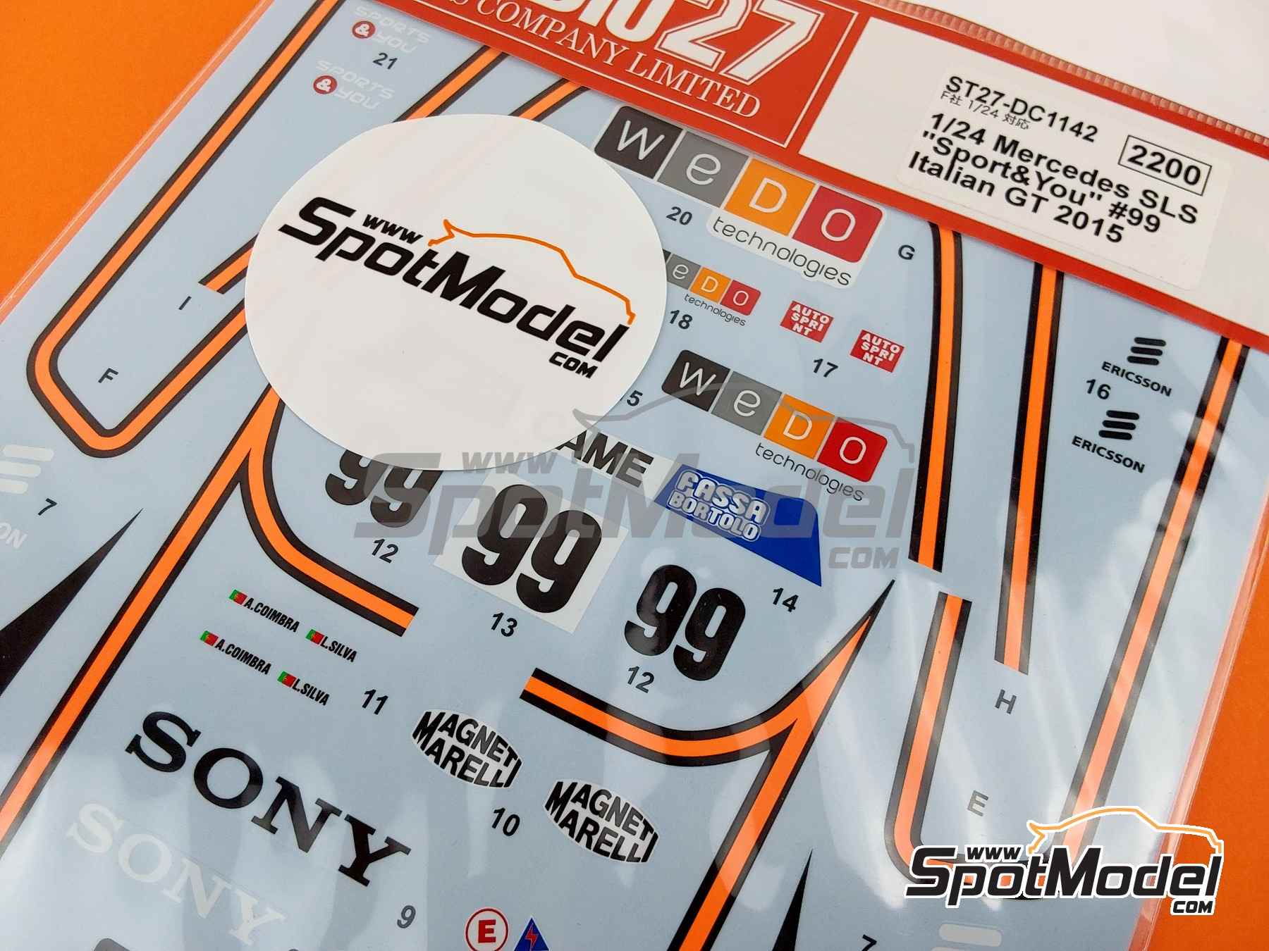 Studio27 DC1142: Marking / livery 1/24 scale - Mercedes SLS GT3 Sport ...