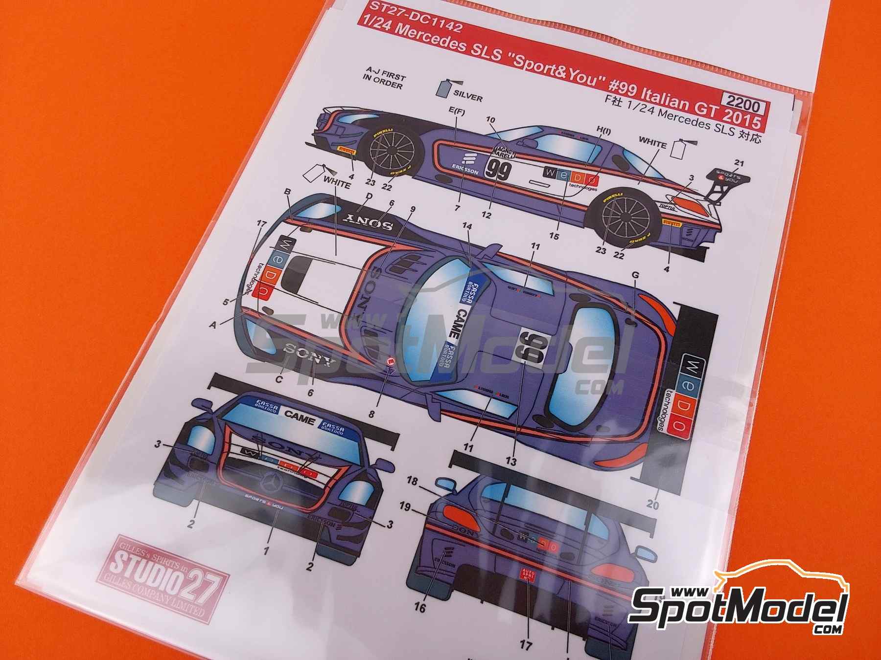 Studio27 DC1142: Marking / livery 1/24 scale - Mercedes SLS GT3 Sport ...