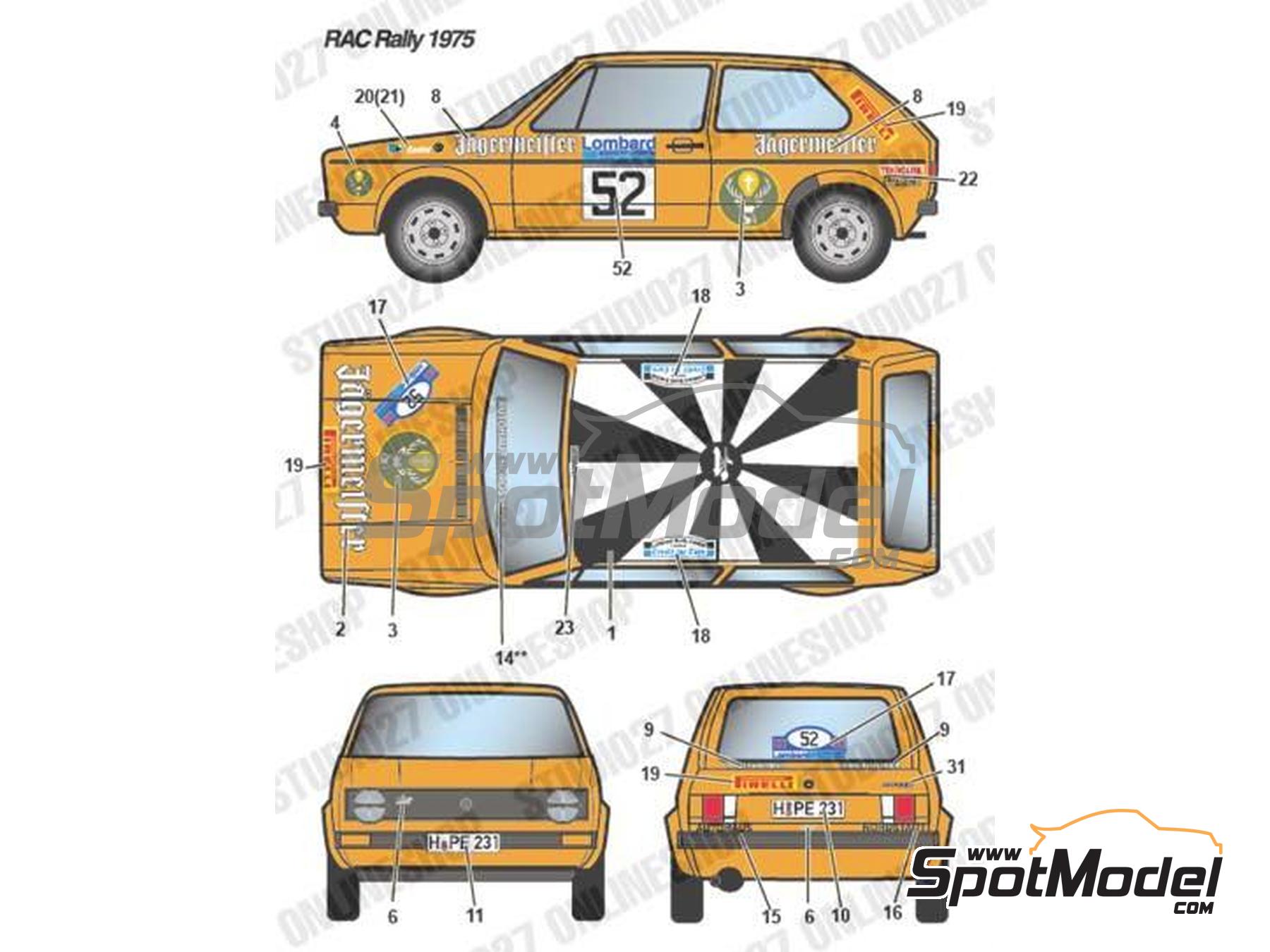 Studio27 DC1153: Marking / livery 1/24 scale - Volkswagen Golf GTI ...