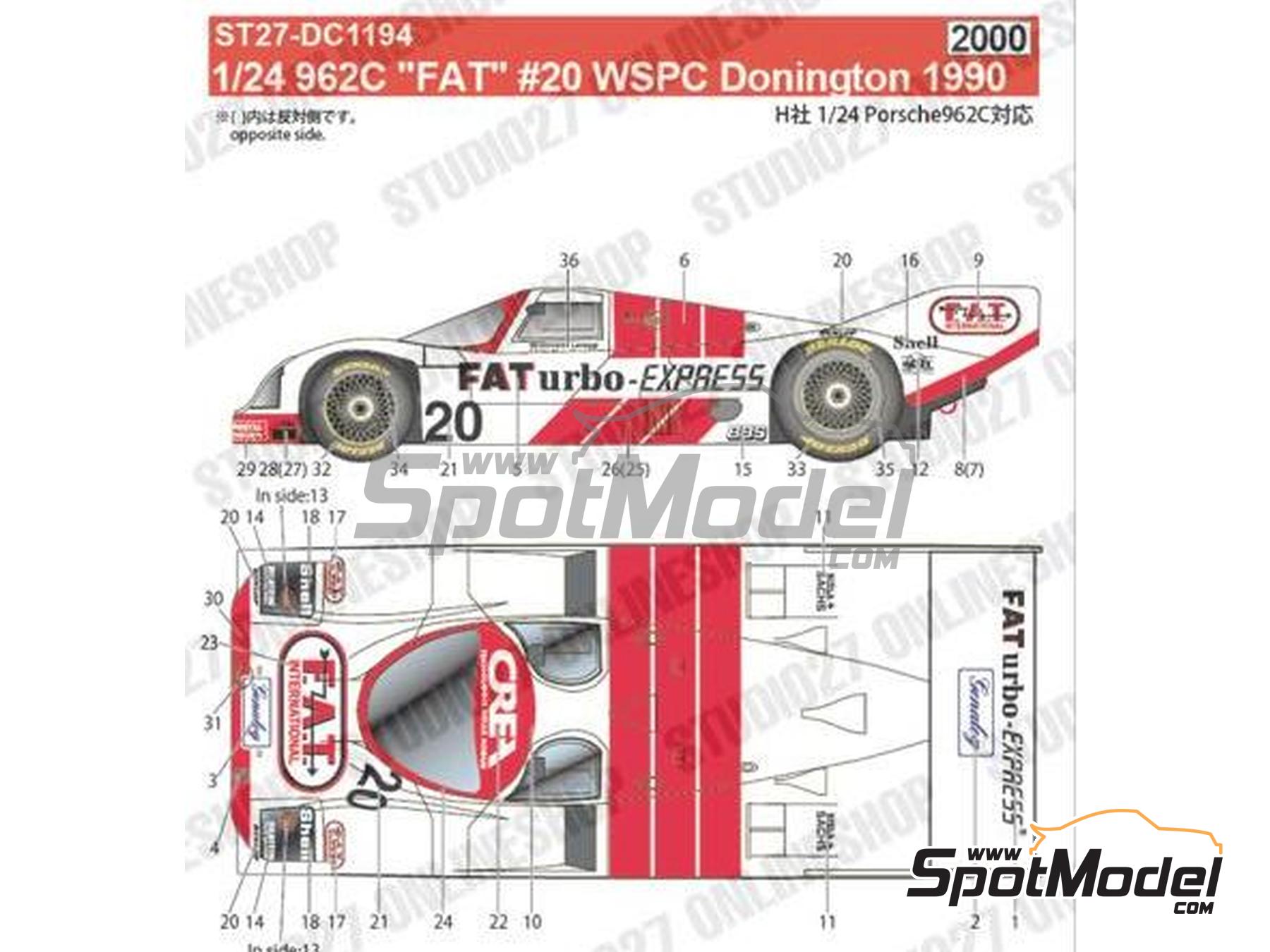 Studio27 DC1194: Marking / livery 1/24 scale - Porsche 962C Davey Team ...