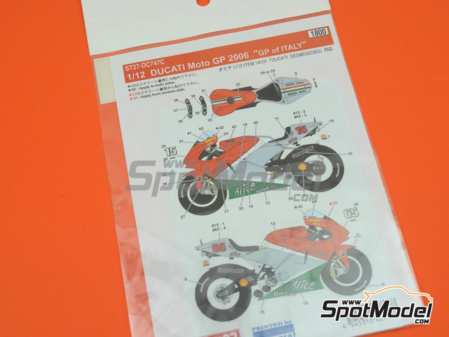 Studio27 DC747C: Marking / livery 1/12 scale - Ducati Desmosedici GP6 ...