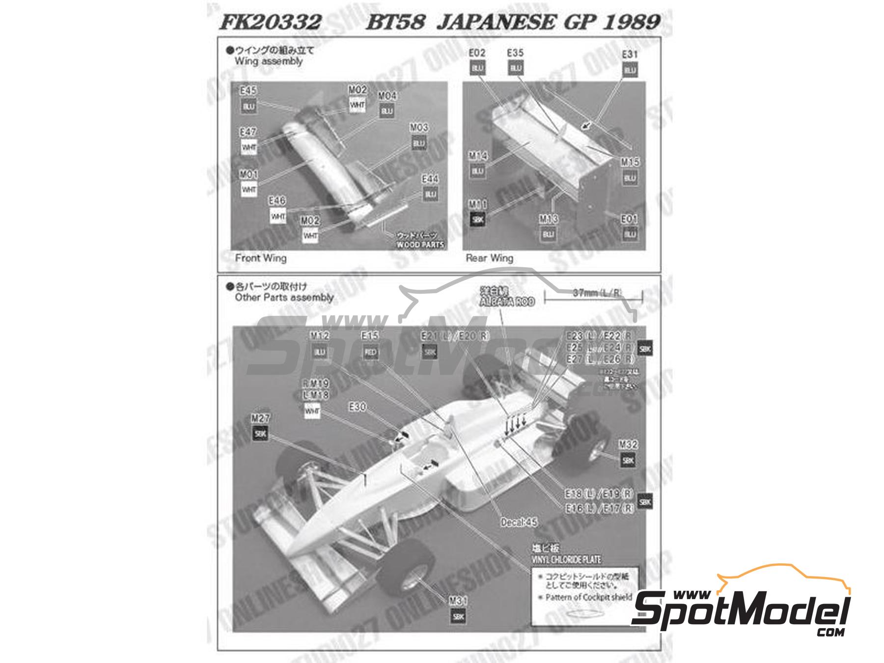 Studio27 FK20332: Car scale model kit 1/20 scale - Brabham Judd BT58 ...