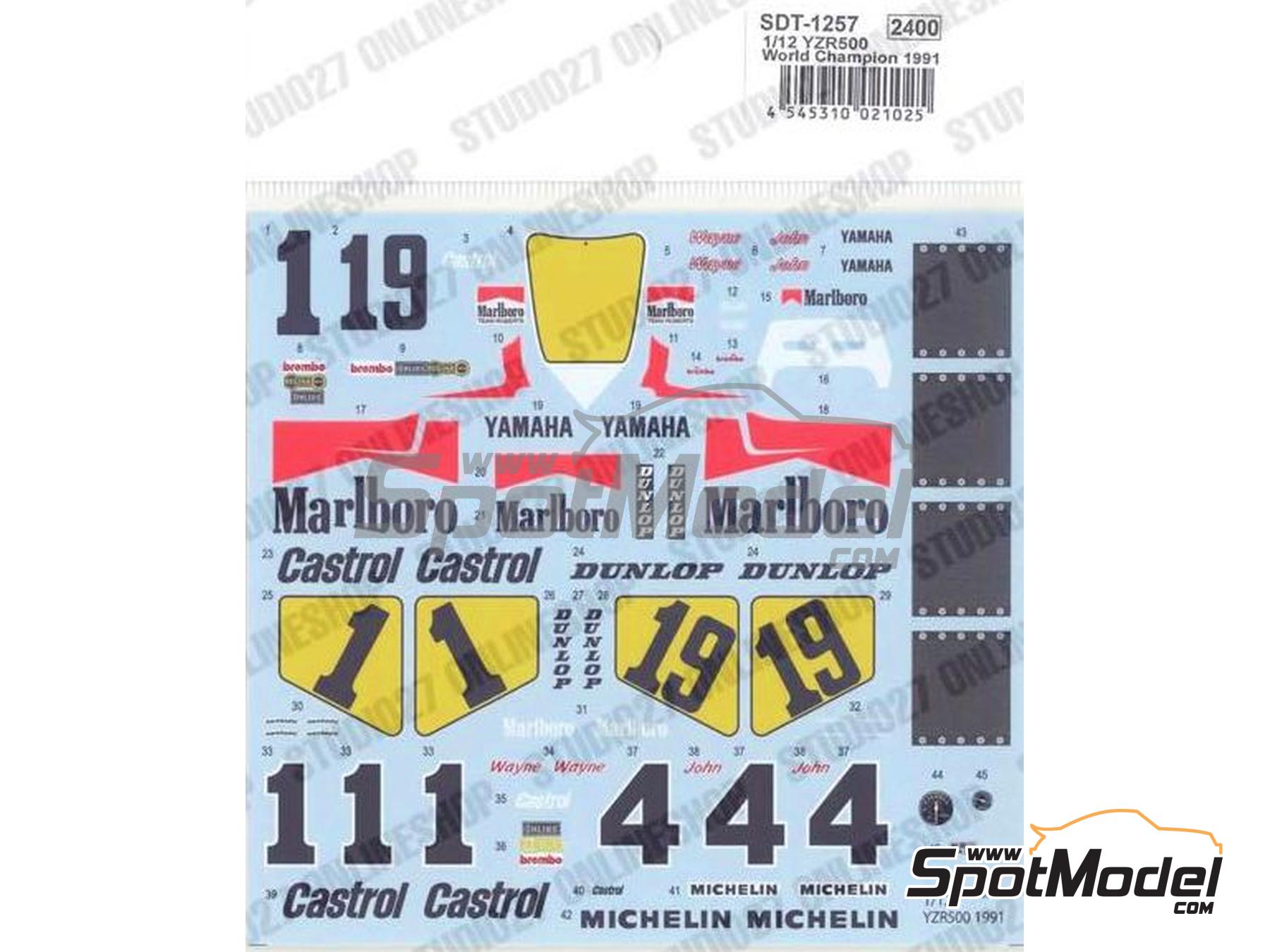 Studio27 SDT1257: Marking / livery 1/12 scale - Yamaha YZR500 Marlboro ...