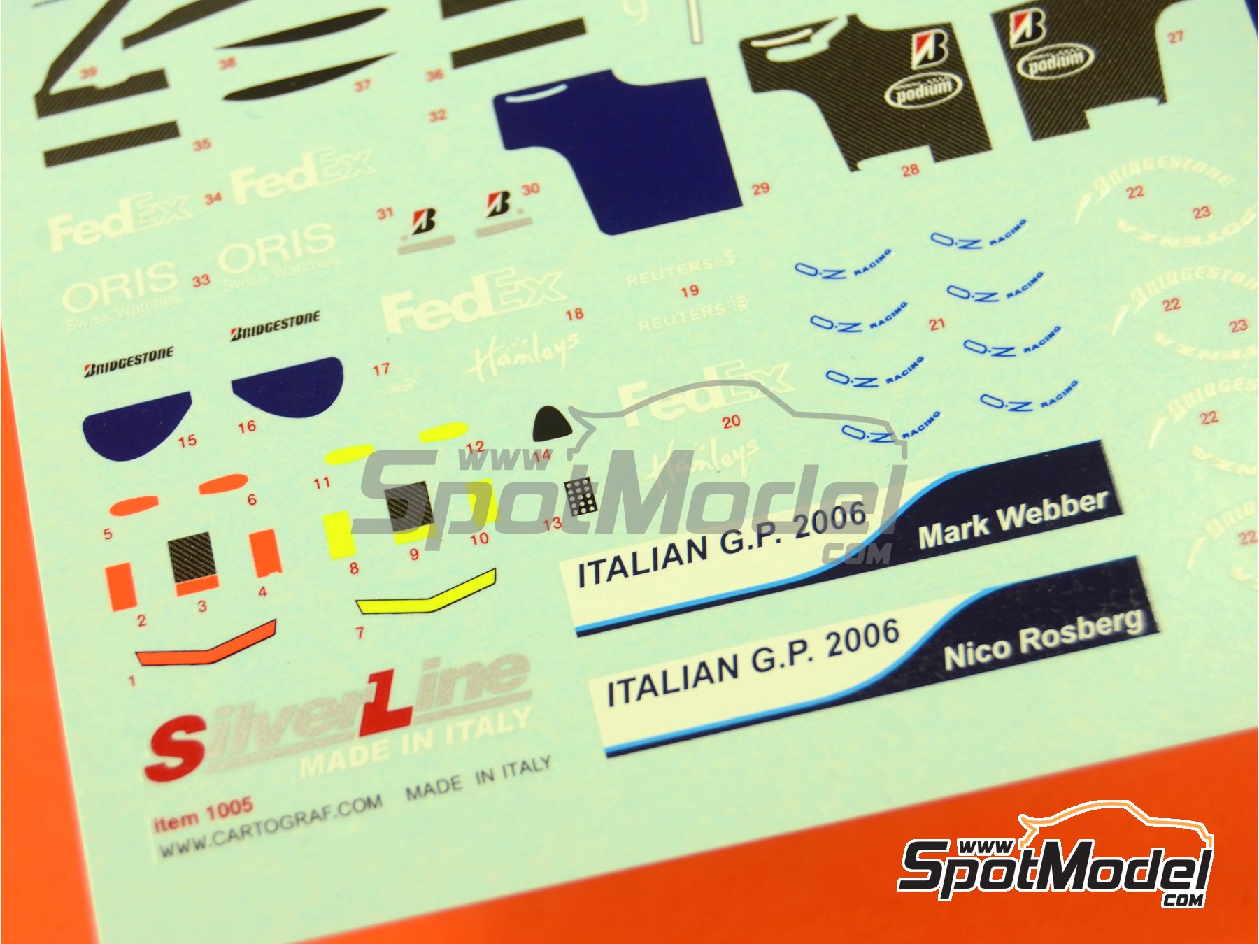 Tameo Kits DK-SLK036: Marking / livery 1/43 scale - Williams FW28 ...
