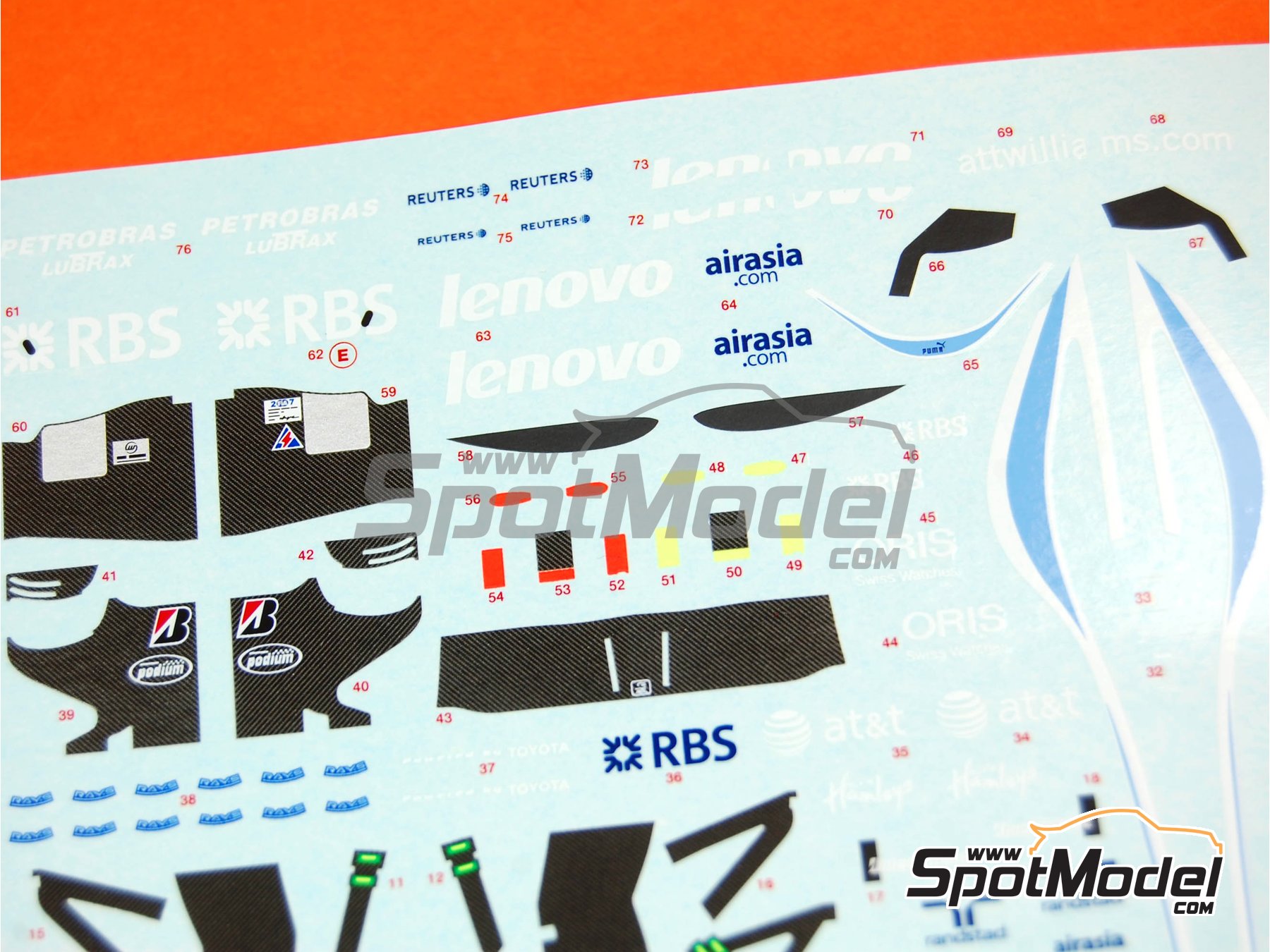 Tameo Kits DK-SLK051: Marking / livery 1/43 scale - Williams FW29 ...