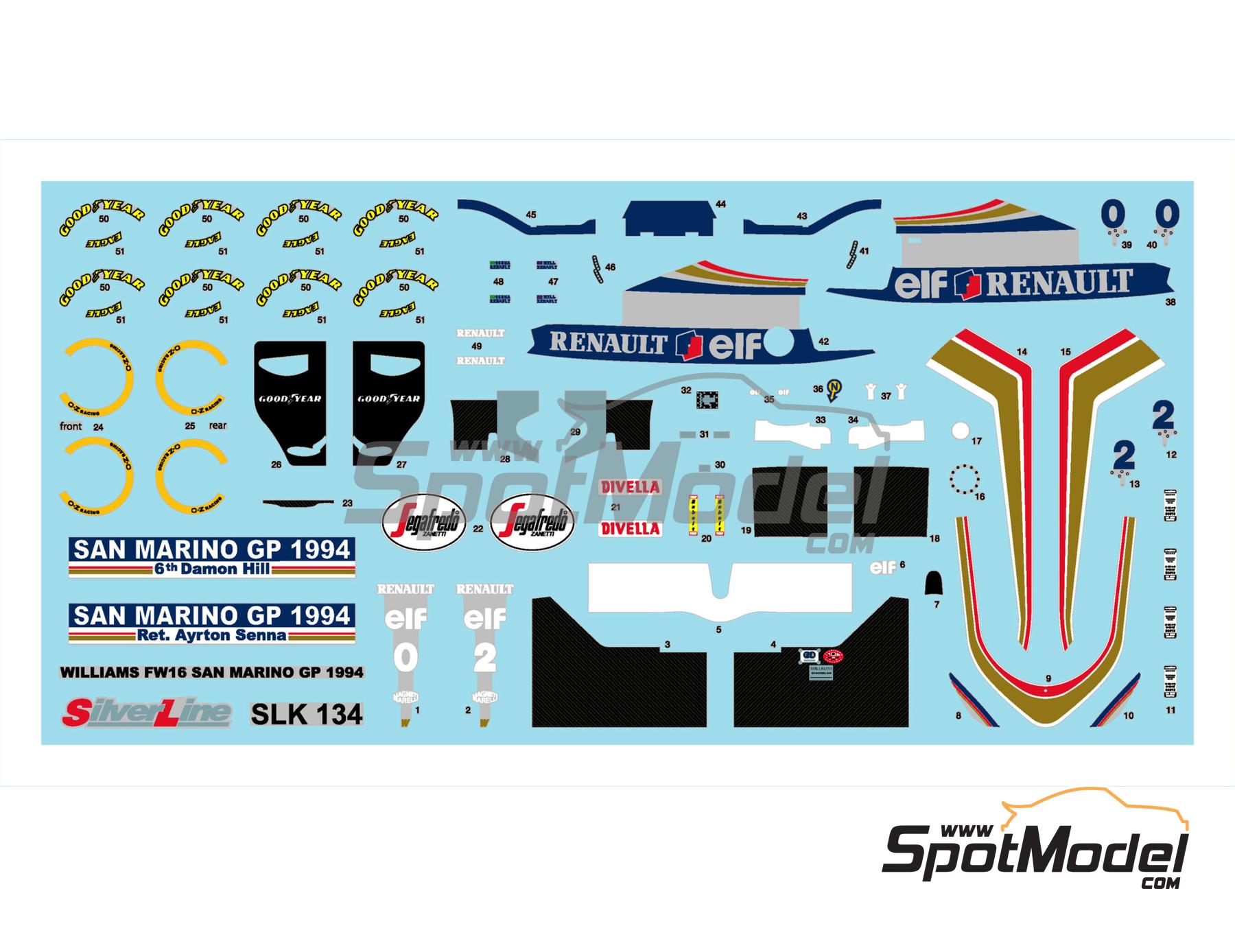 Tameo Kits DK-SLK134: Marking / livery 1/43 scale - Williams Renault ...