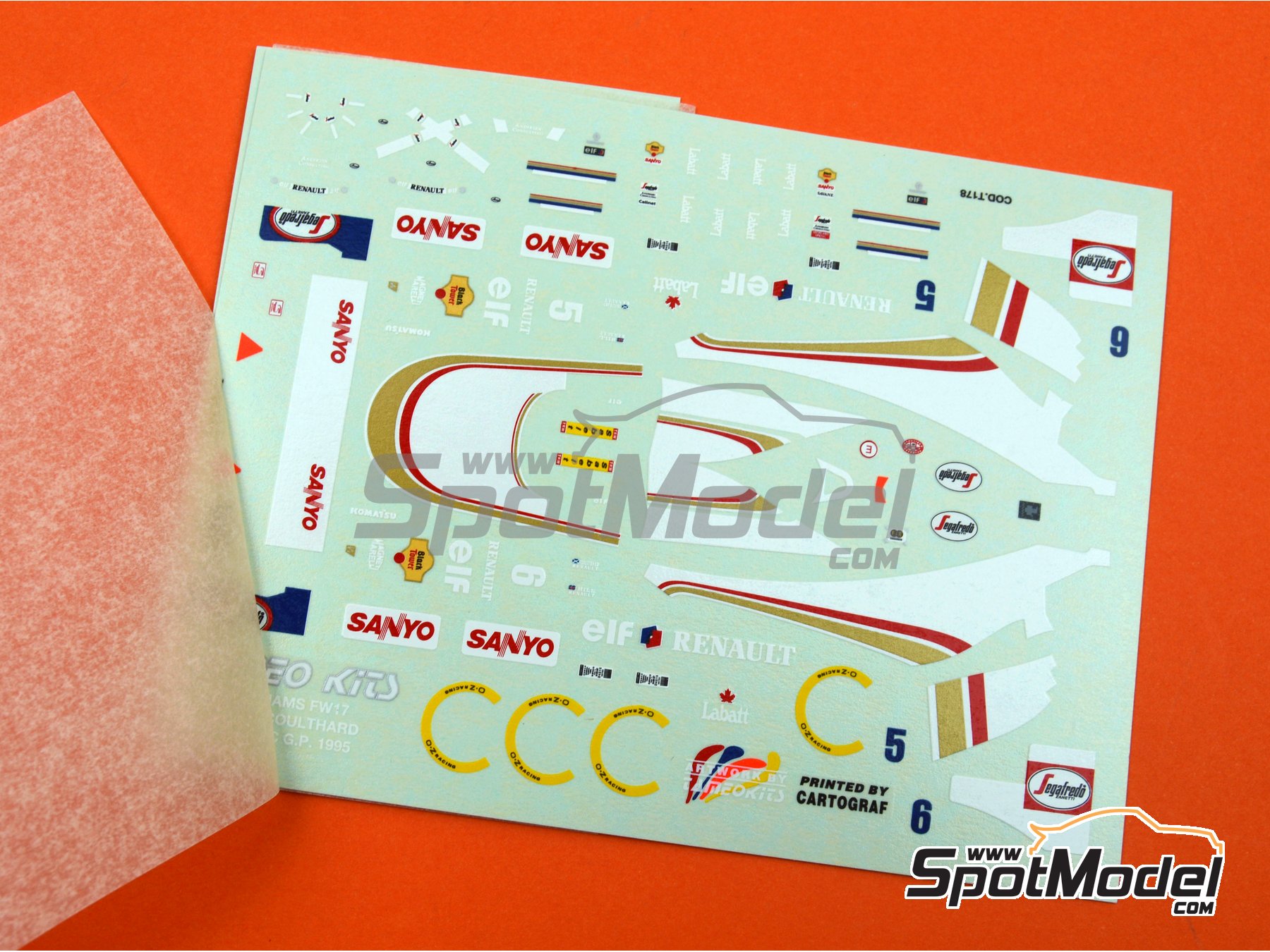 Tameo Kits DK209: Marking / livery 1/43 scale - Williams Renault FW17b ...