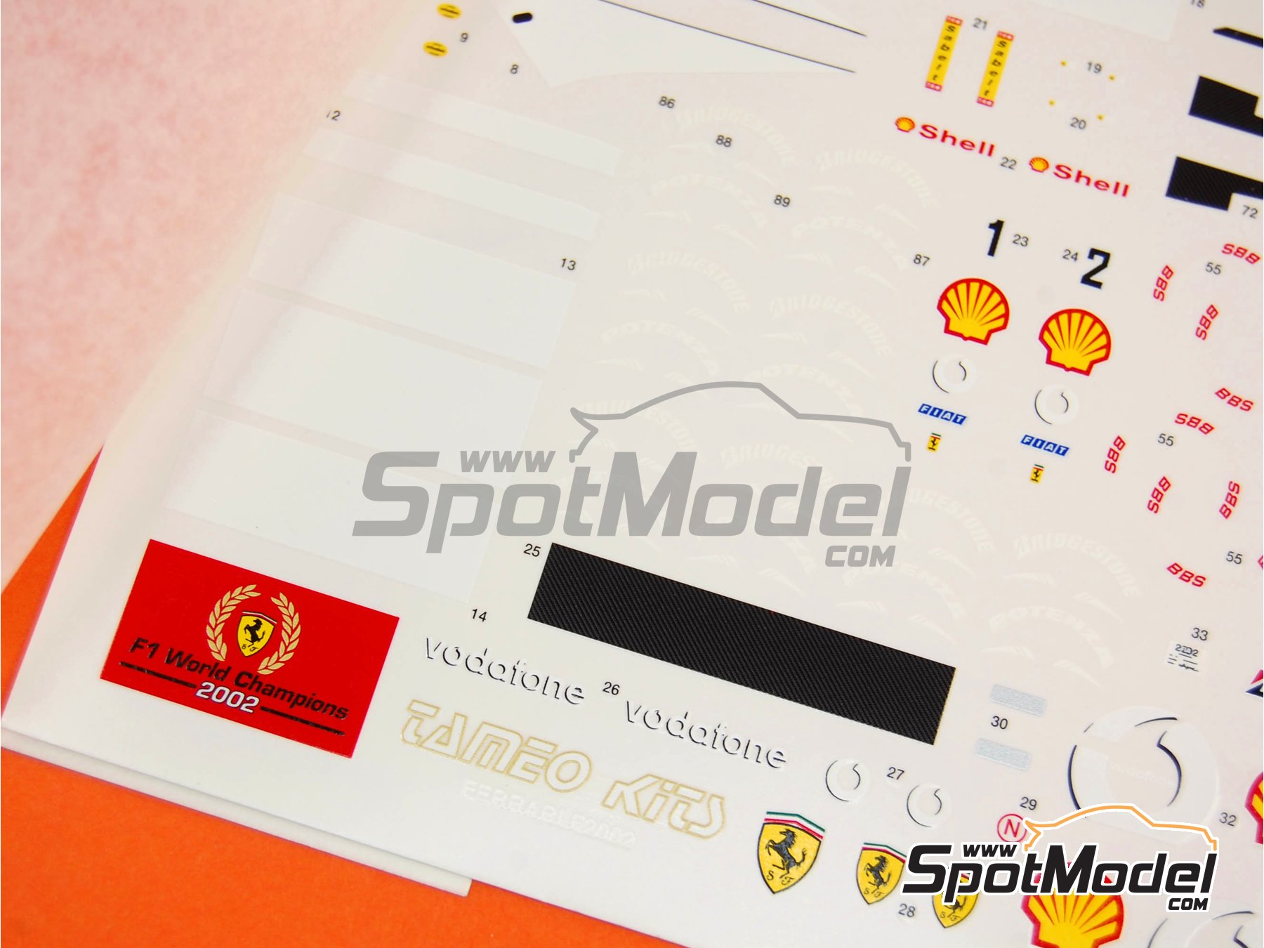 Tameo Kits DK317: Marking / livery 1/43 scale - Ferrari F2002 Scuderia ...