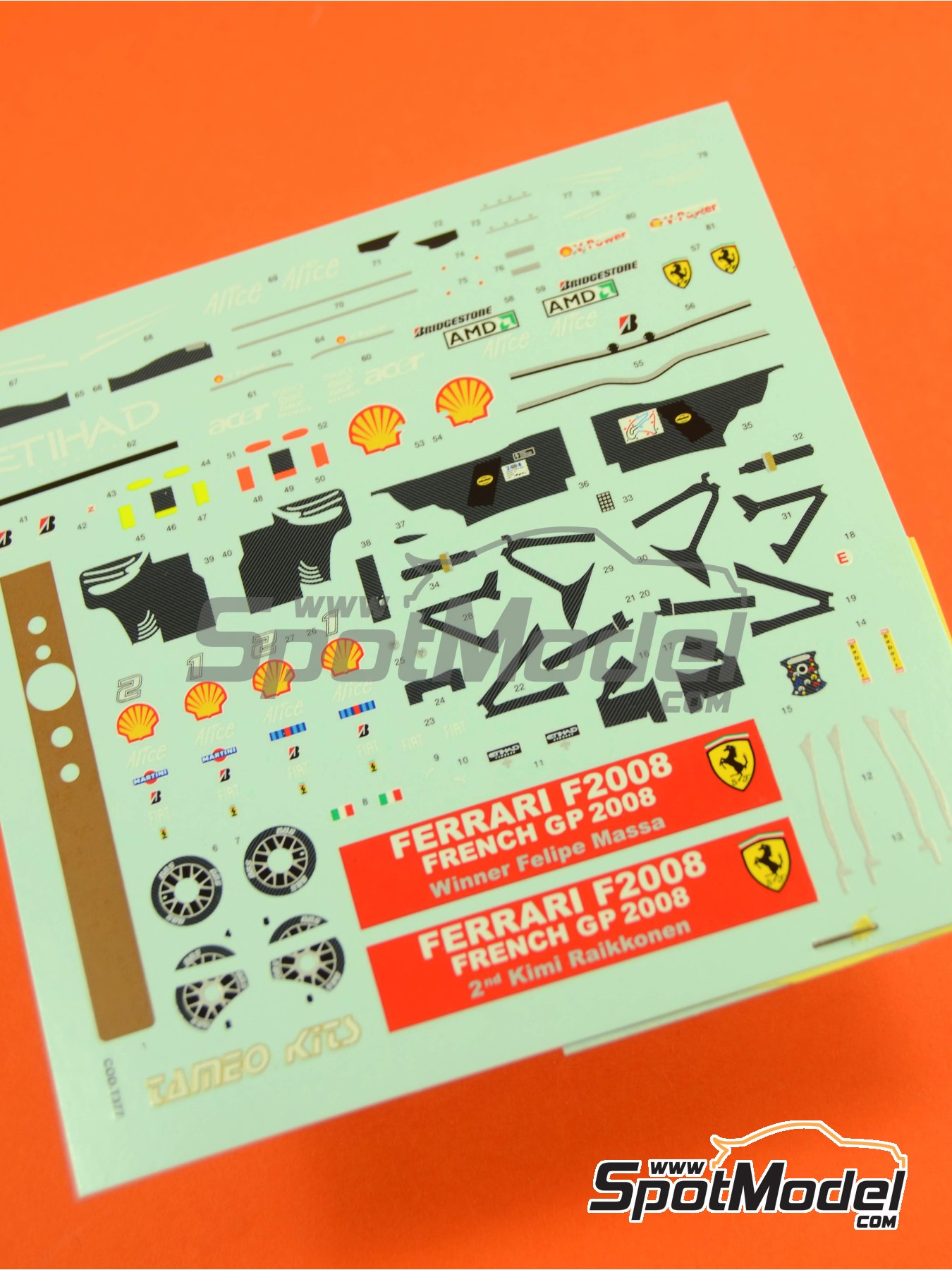 Tameo Kits DK377: Marking / livery 1/43 scale - Ferrari F2008 Scuderia ...