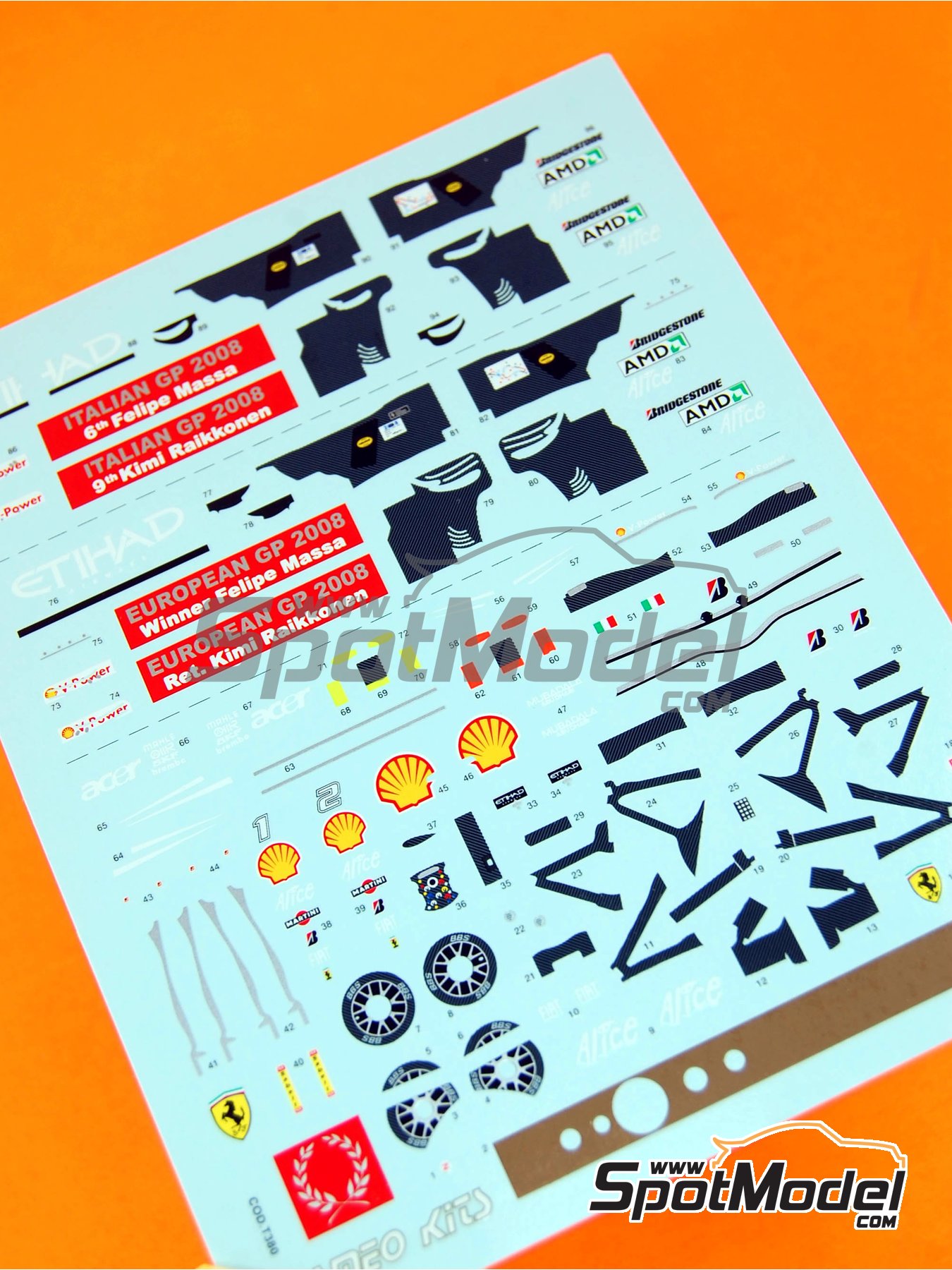 Tameo Kits DK379: Marking / livery 1/43 scale - Ferrari F2008 Scuderia ...