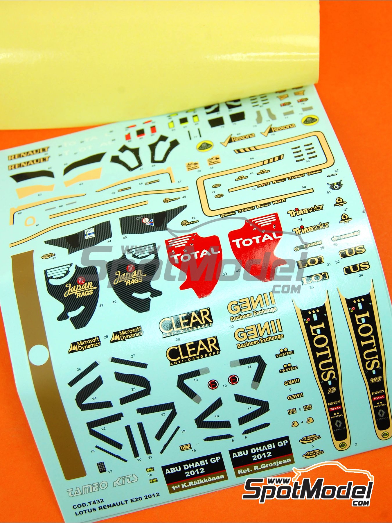 Tameo Kits DK412: Marking / livery 1/43 scale - Lotus Renault E20 Lotus ...