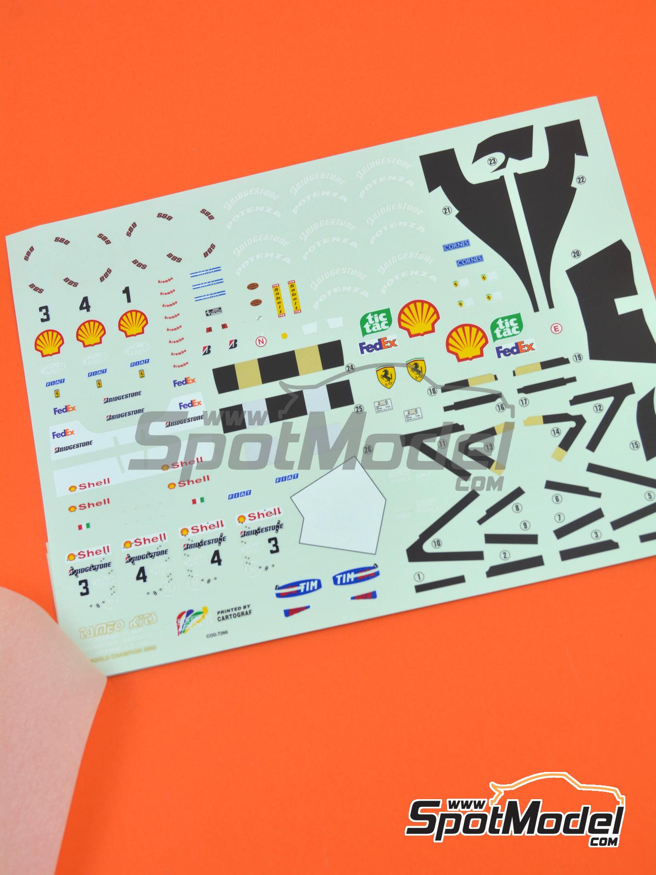 Tameo Kits DKTLK001: Marking / livery 1/24 scale - Ferrari F1 2000 ...