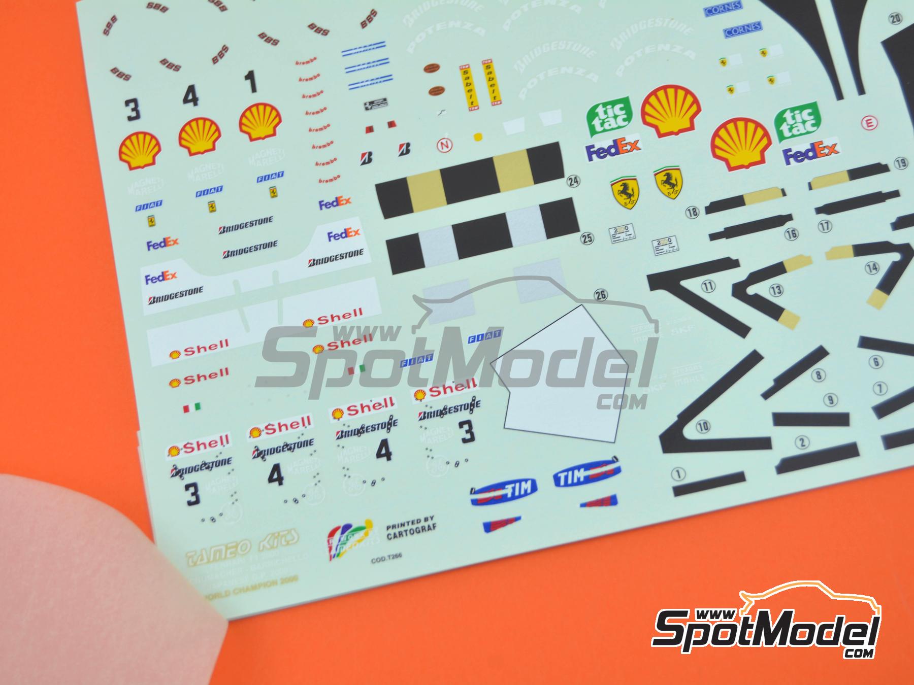 Tameo Kits DKTLK001: Marking / livery 1/24 scale - Ferrari F1 2000 ...