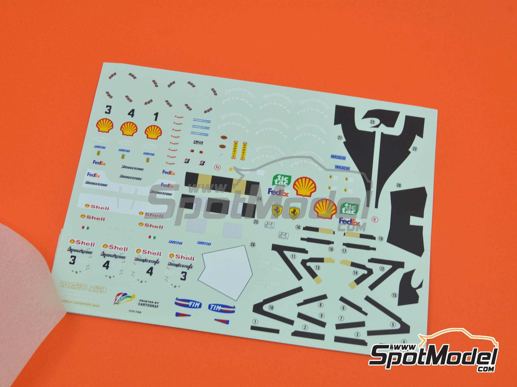Tameo Kits DKTLK001: Marking / livery 1/24 scale - Ferrari F1 2000 ...